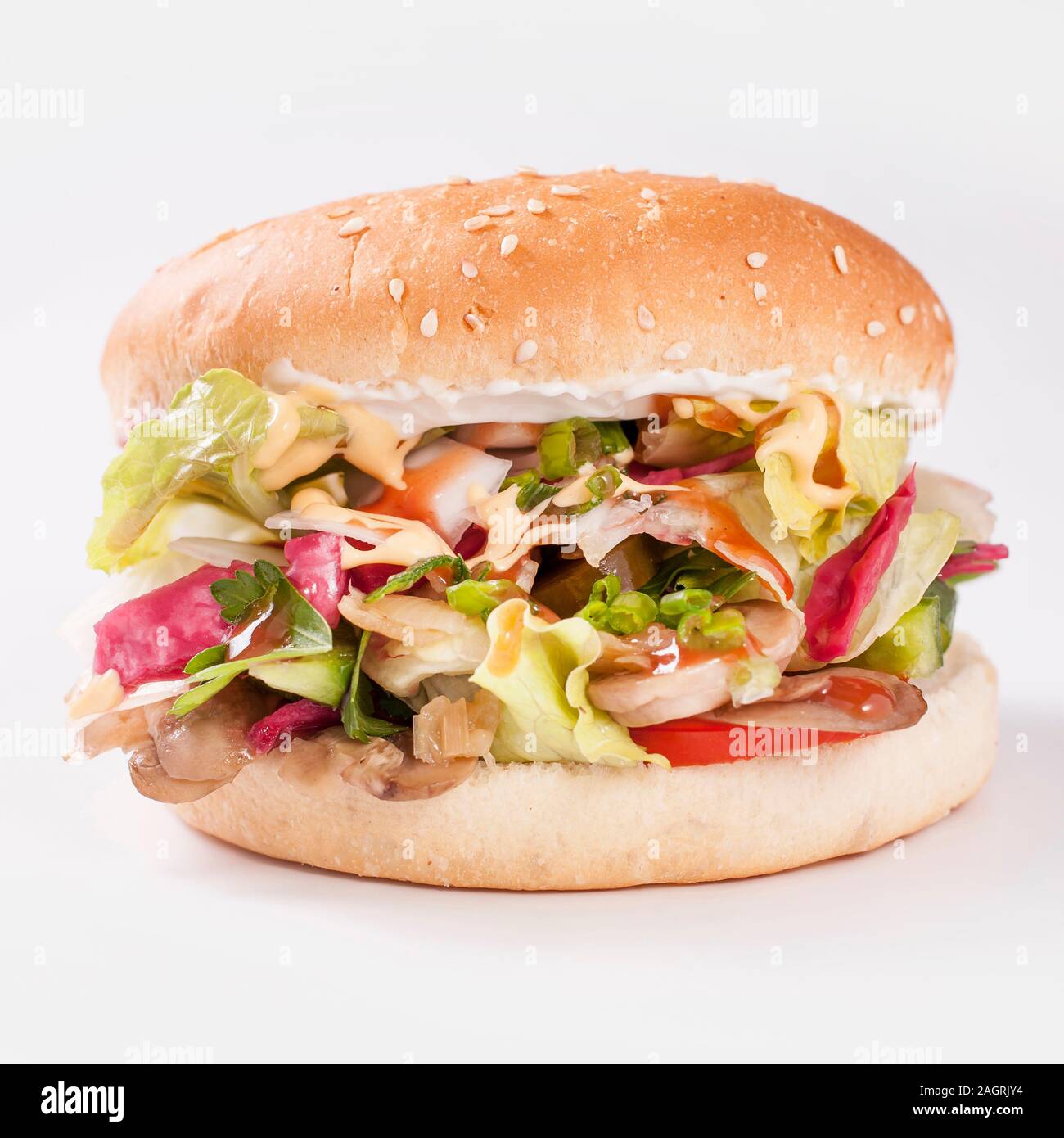 american Vegetable hamburger very healthy Stock Photo - Alamy