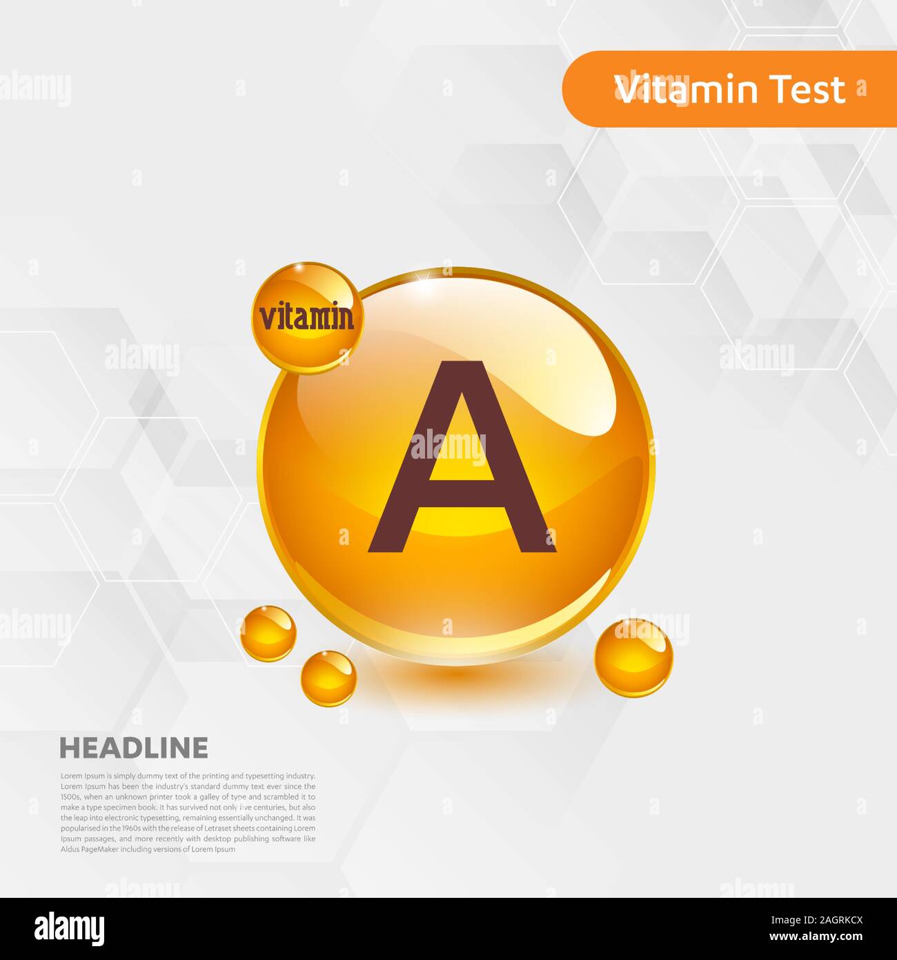 Vitamin A icon Drop collection set, cholecalciferol. golden drop ...