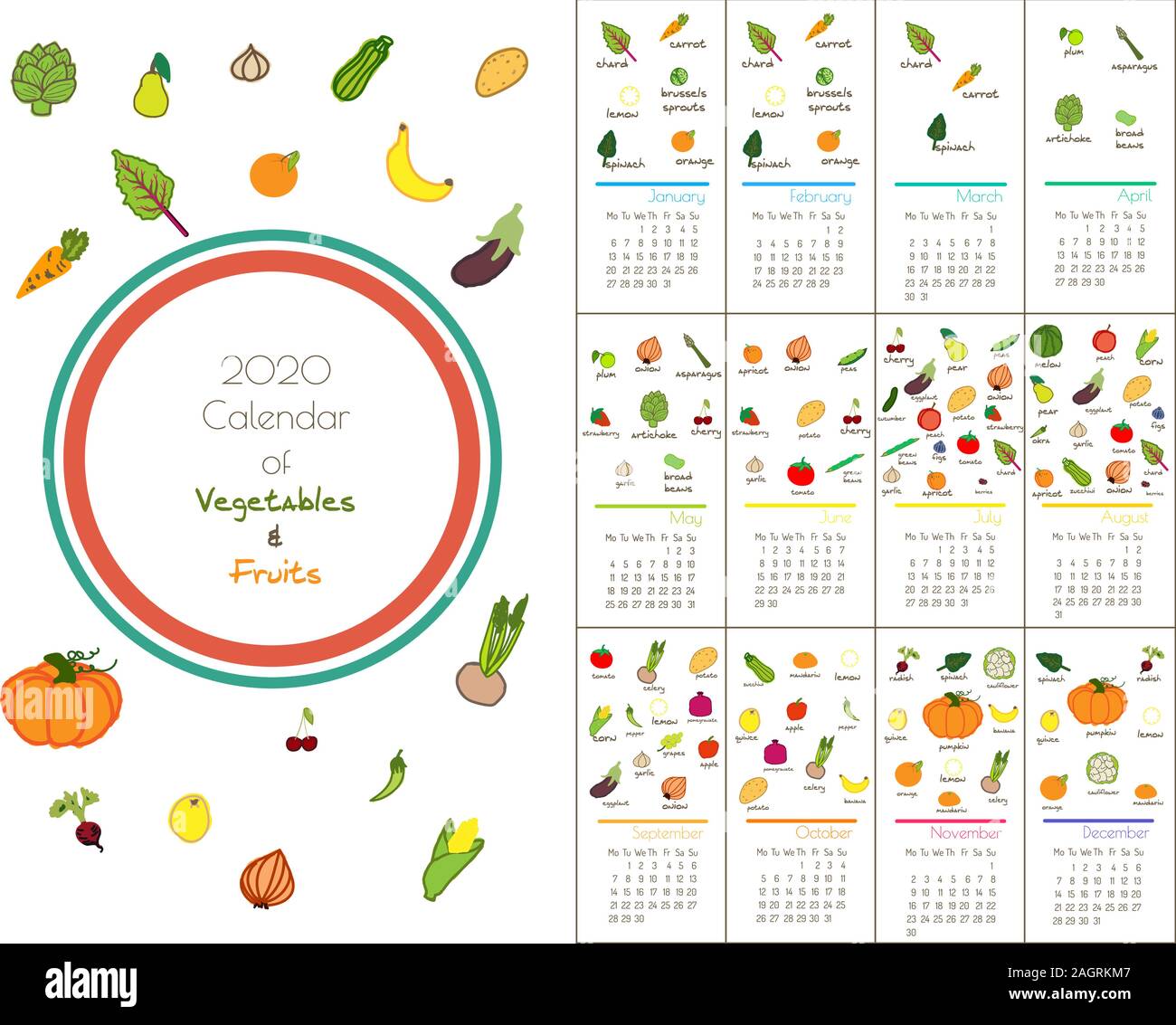 Season calendar fruits Stock Vector Images - Alamy