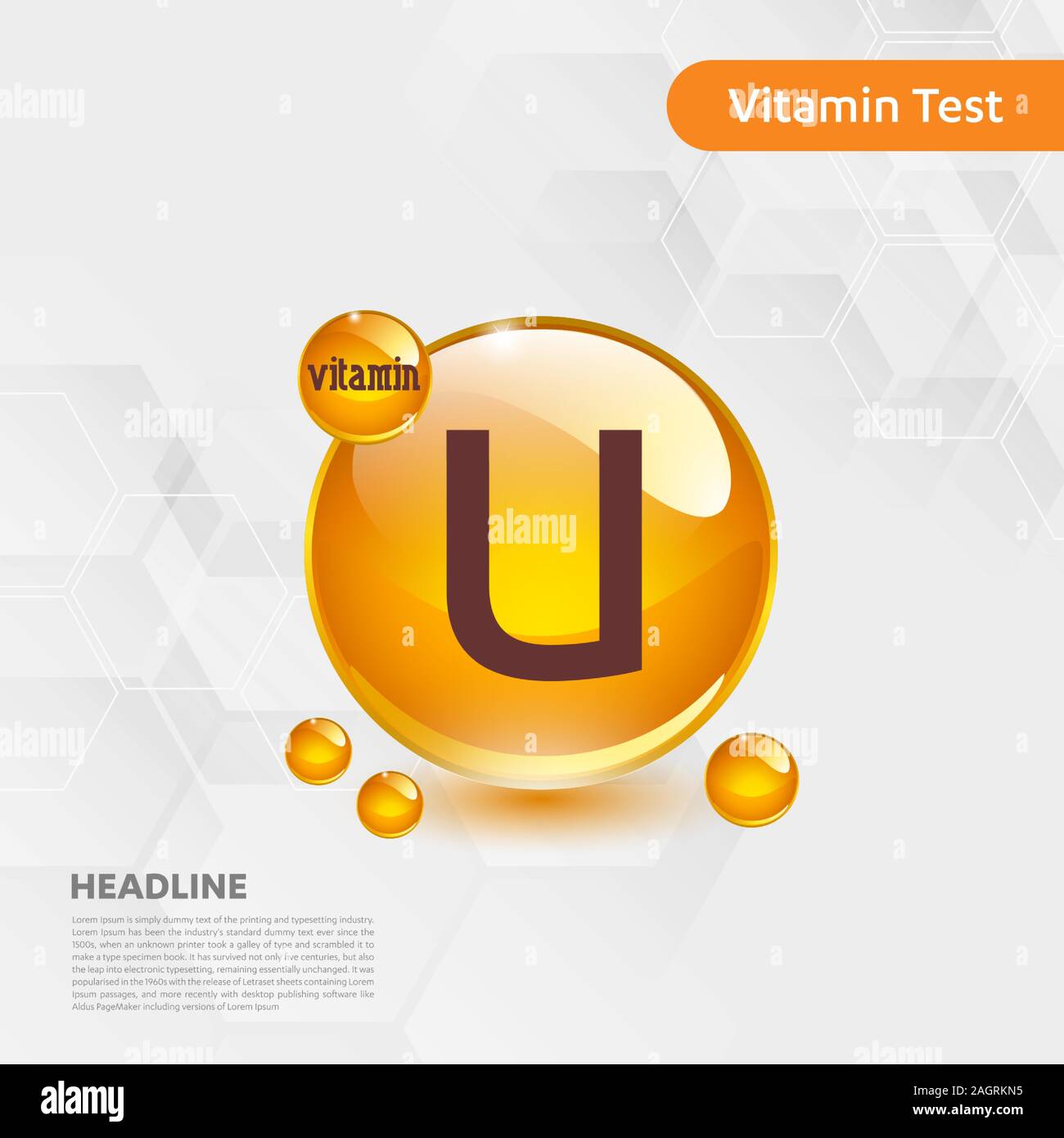 Vitamin U icon Drop collection set, cholecalciferol. golden drop ...