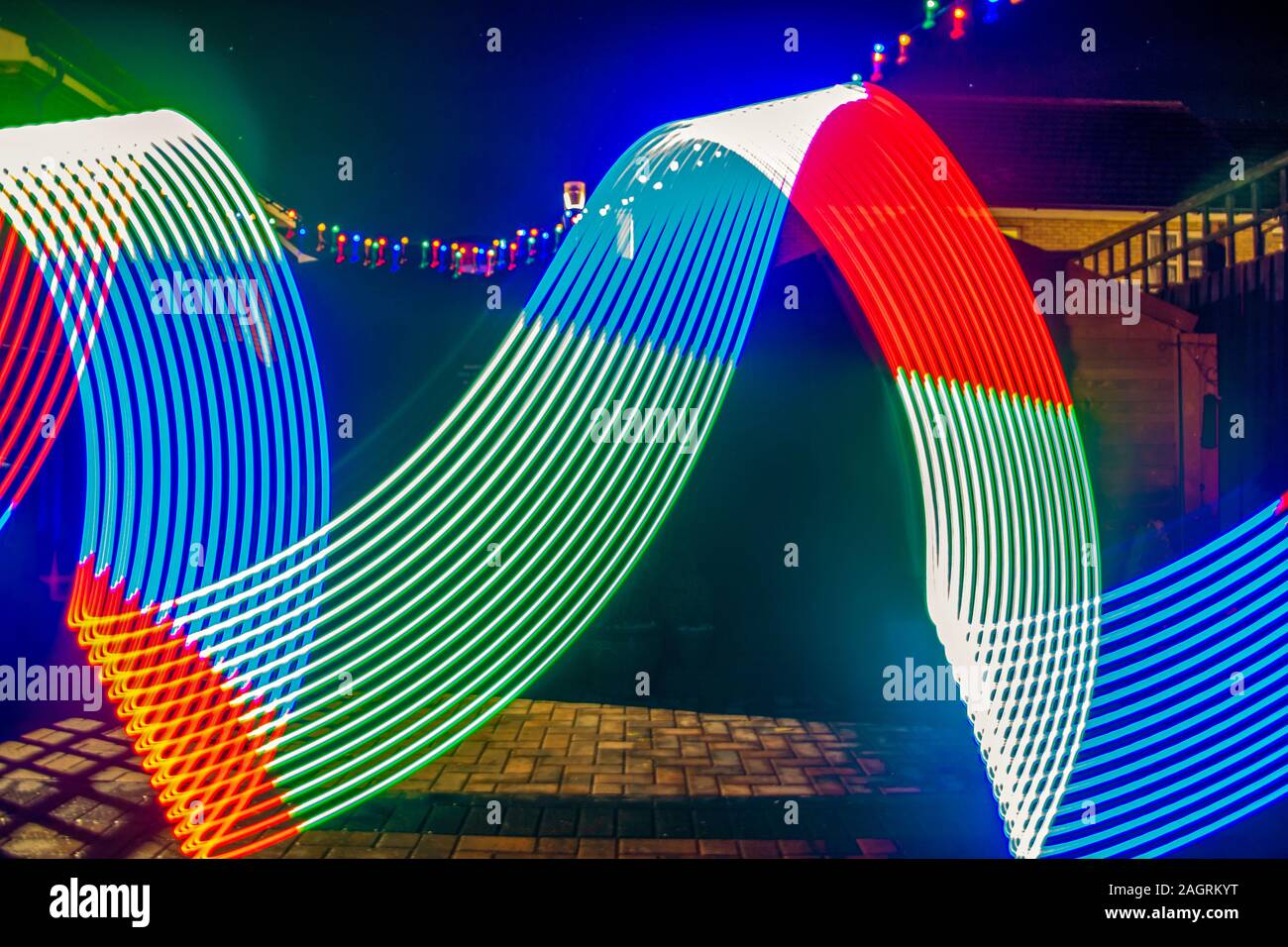 A colourful pattern of light trails Stock Photo - Alamy