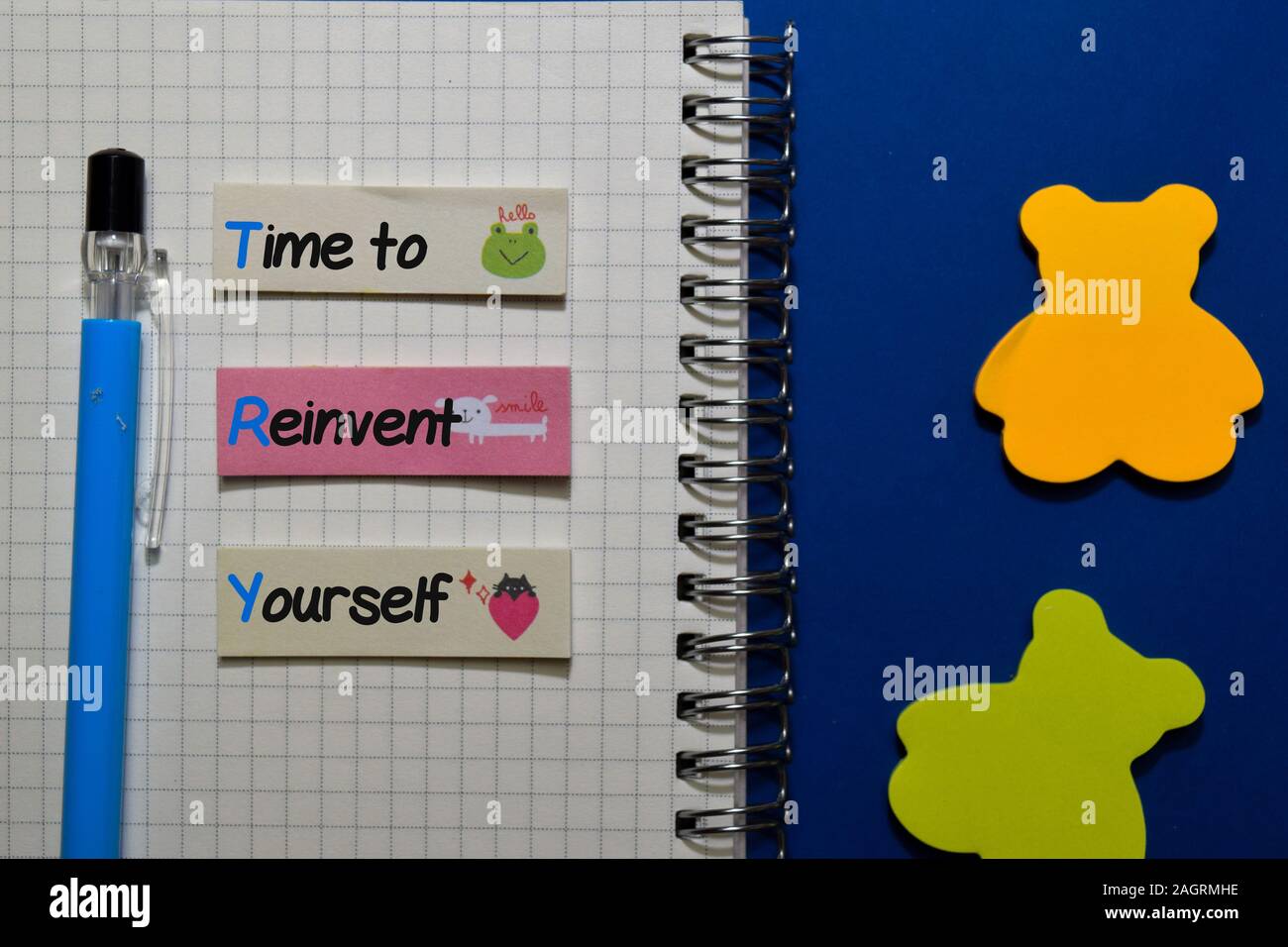 TRY - Time to Reinvent Yourself write on sticky notes isolated on ...