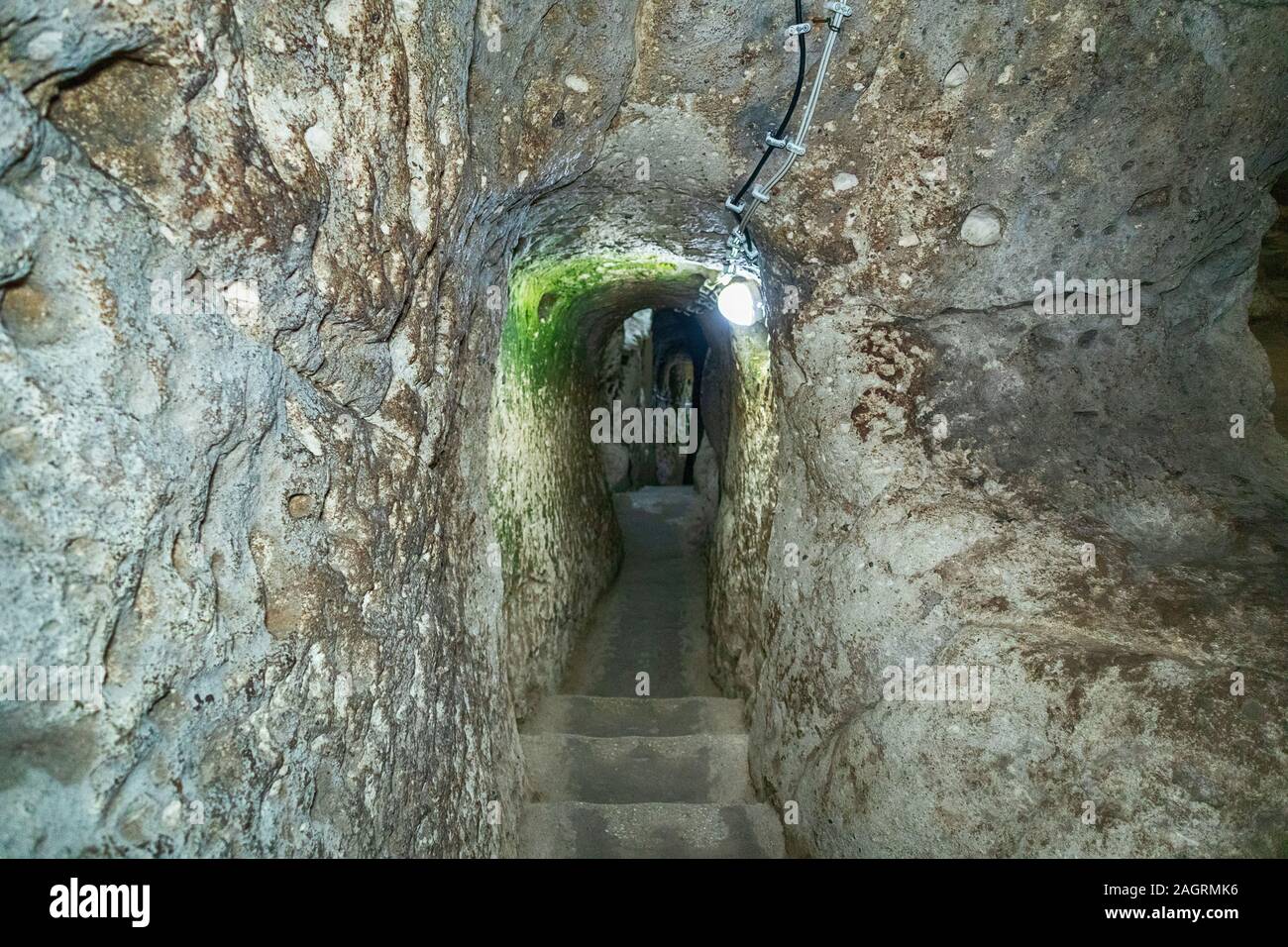 The Derinkuyu underground city is an ancient multi-level cave city in ...