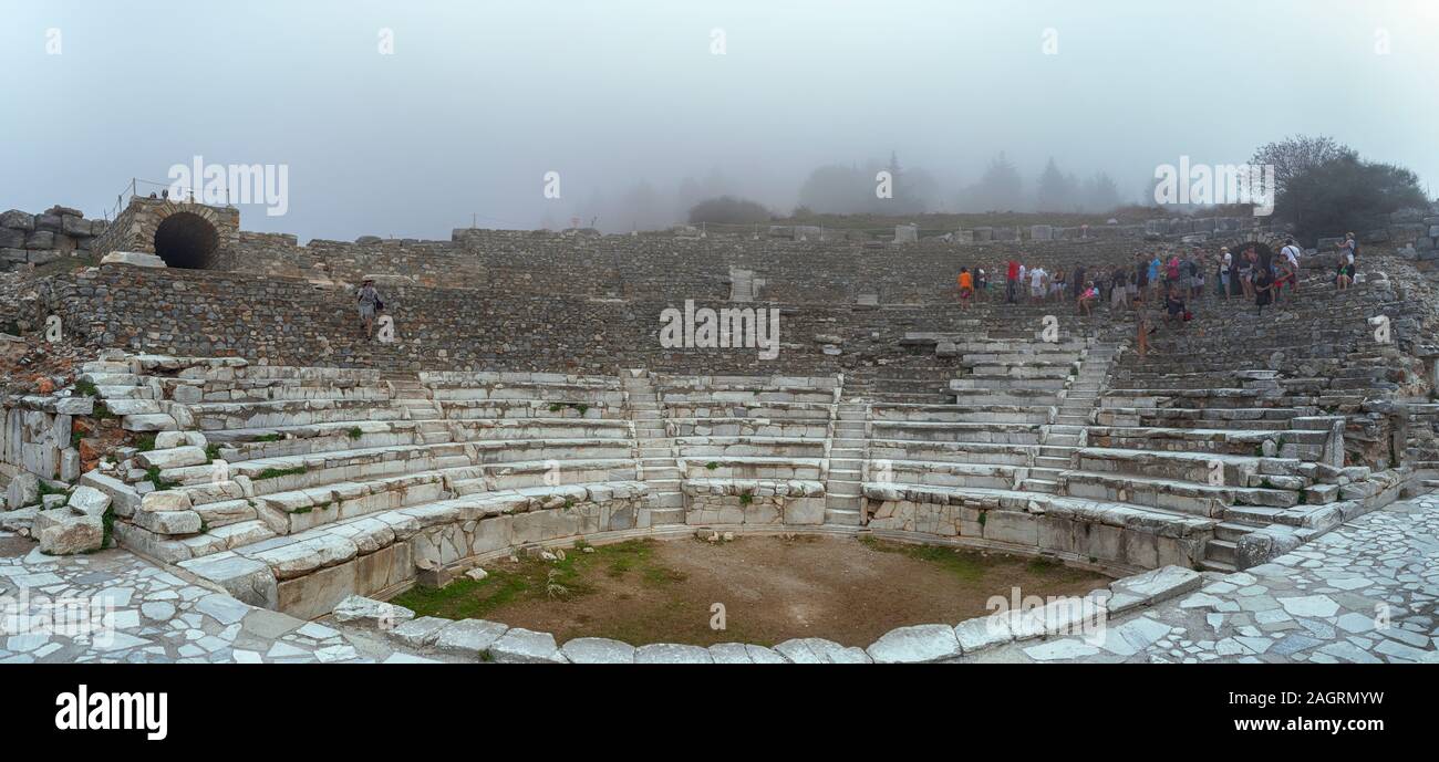 Amphitheater (Coliseum) in ancient city Ephesus, Turkey in a beautiful ...