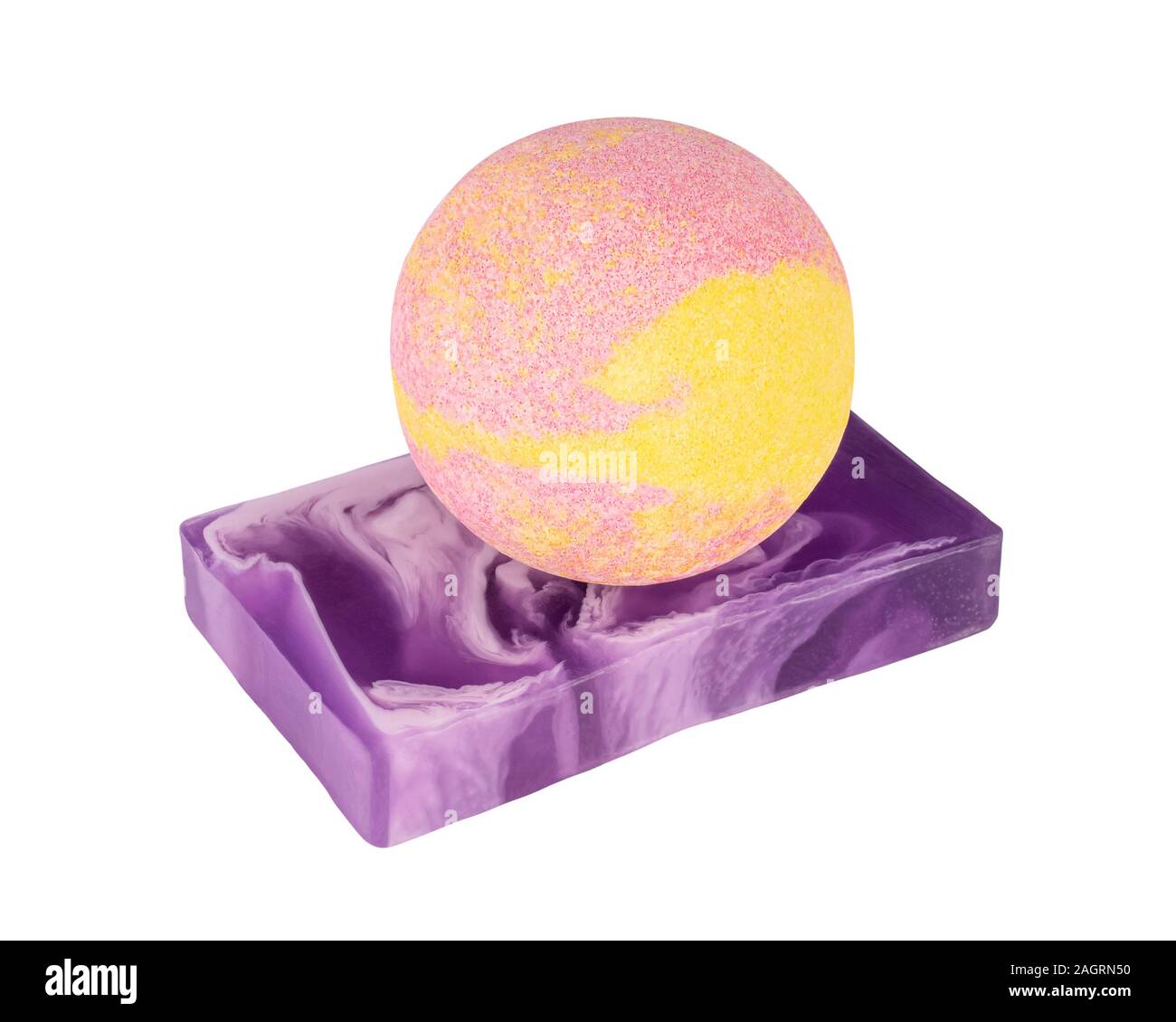 Colorful handmade soap and bath ball. Bath concept Stock Photo - Alamy