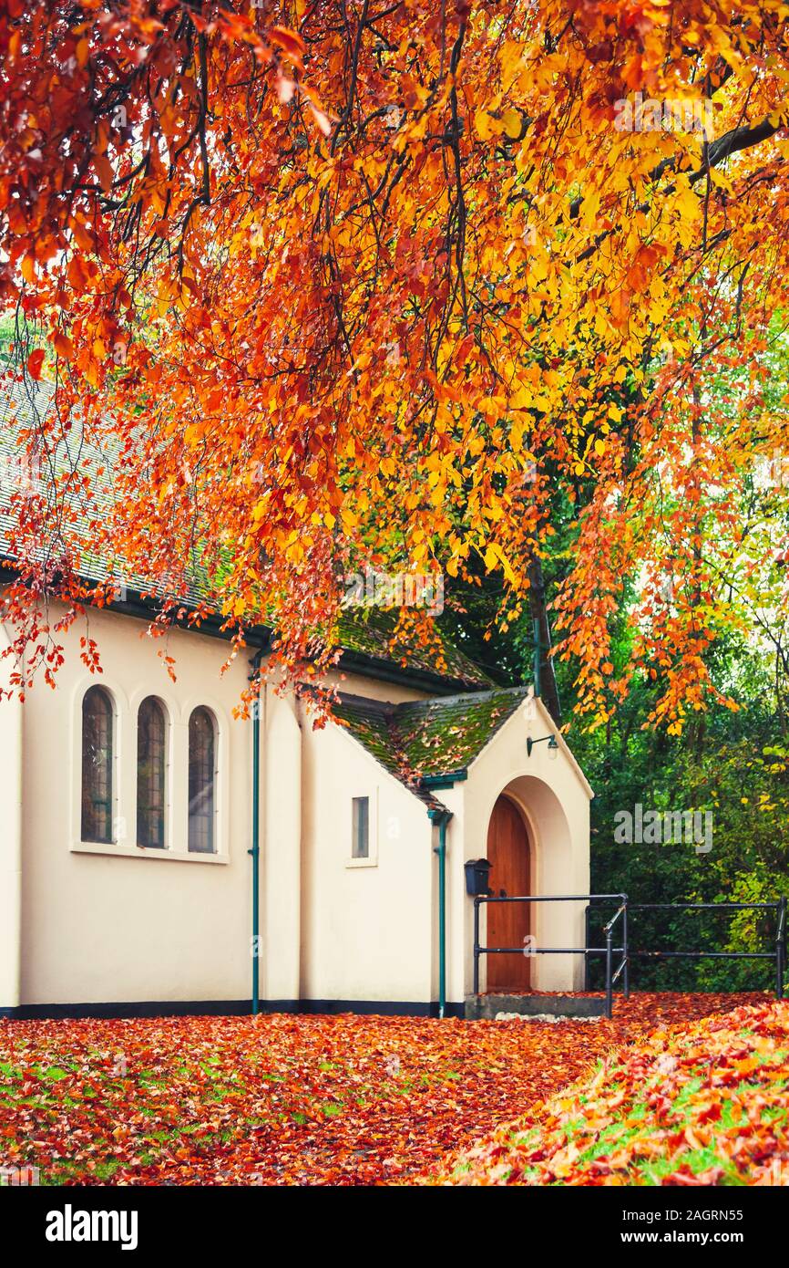 White painted Catholic Church at Shotley Bridge, Consett, County Durham ...