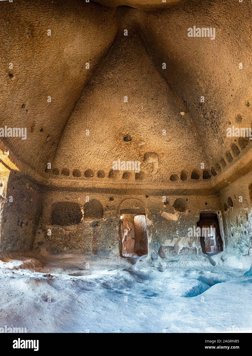 The paths inside Selime Cathedral. Selime Monastery in Cappadocia ...