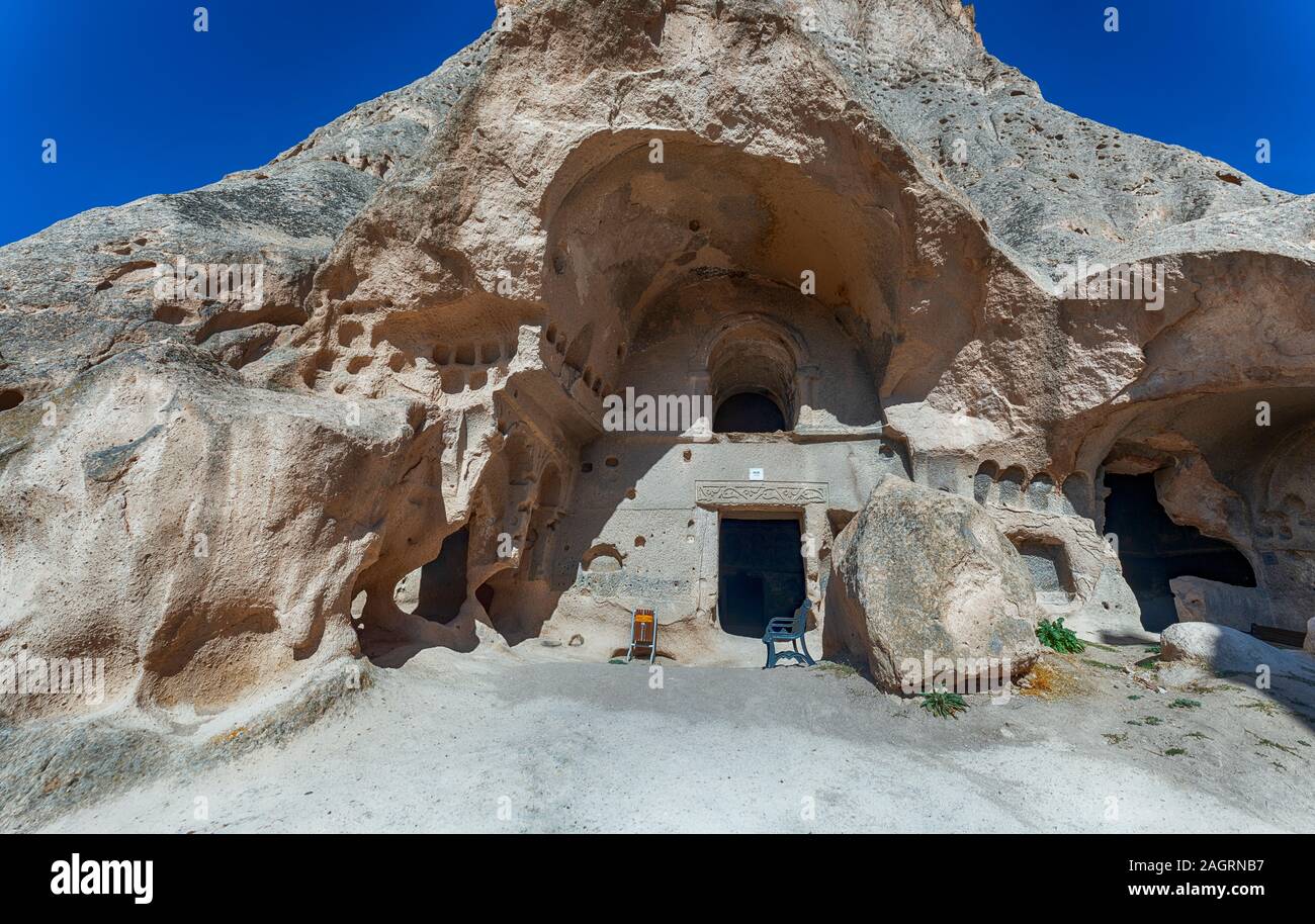 The paths inside Selime Cathedral. Selime Monastery in Cappadocia ...