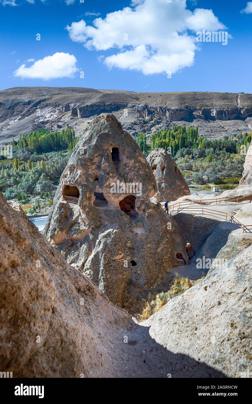 The paths inside Selime Cathedral. Selime Monastery in Cappadocia ...