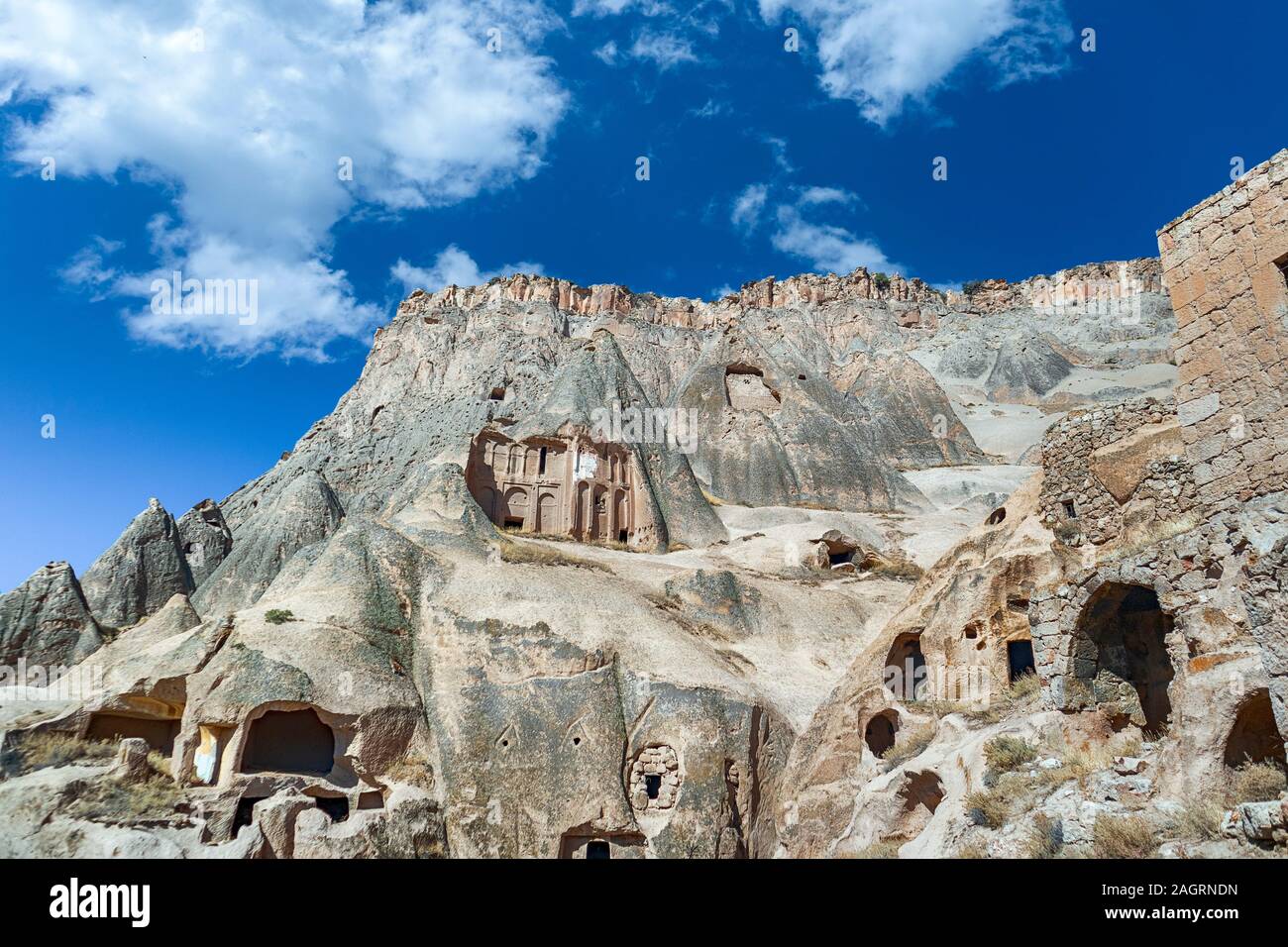The paths inside Selime Cathedral. Selime Monastery in Cappadocia ...
