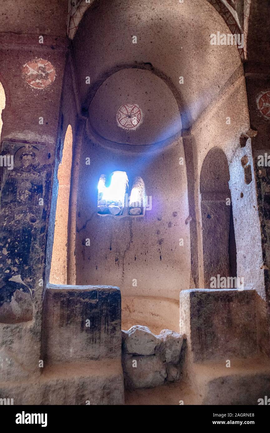 The paths inside Selime Cathedral. Selime Monastery in Cappadocia ...