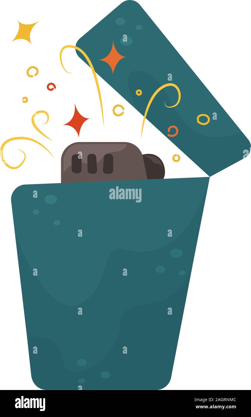 Flat vector illustration of a burning blue lighter Stock Vector Image ...