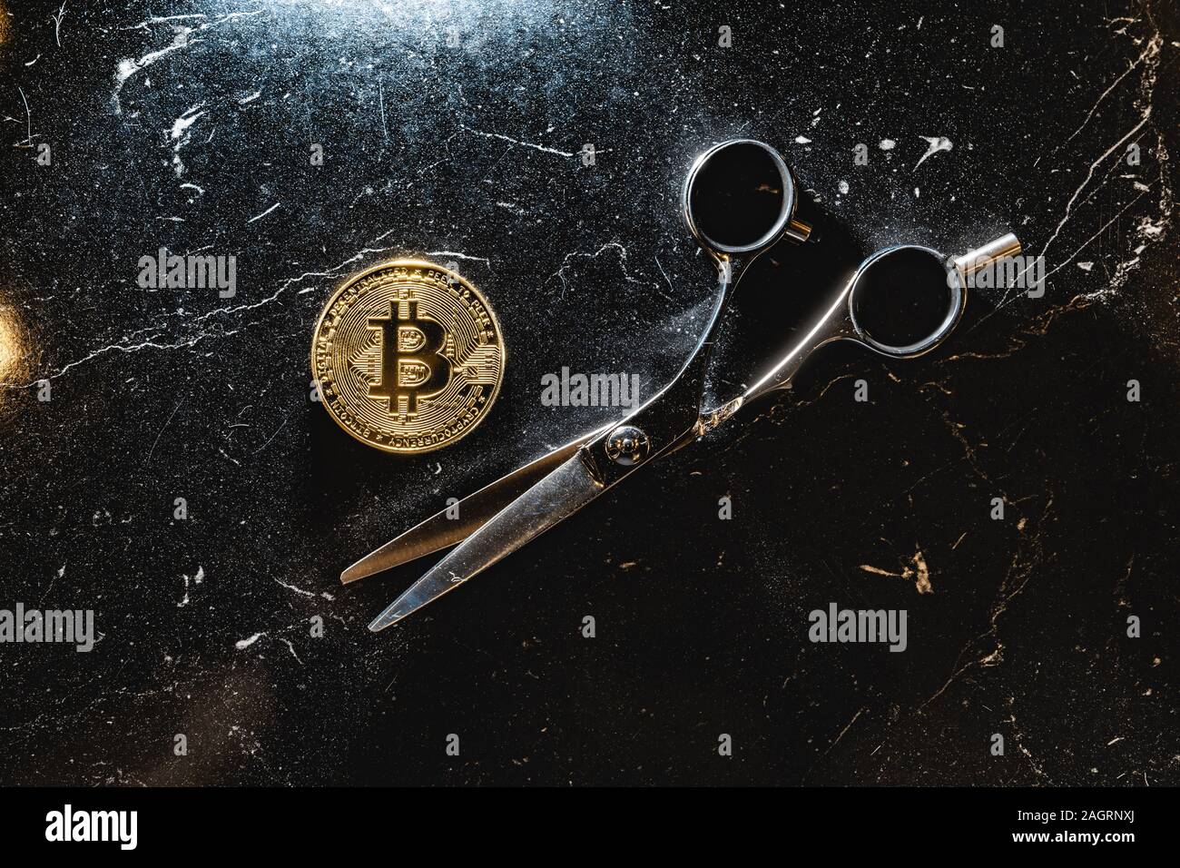 Bitcoin on a dark background. Cryptocurrency is the currency of the ...