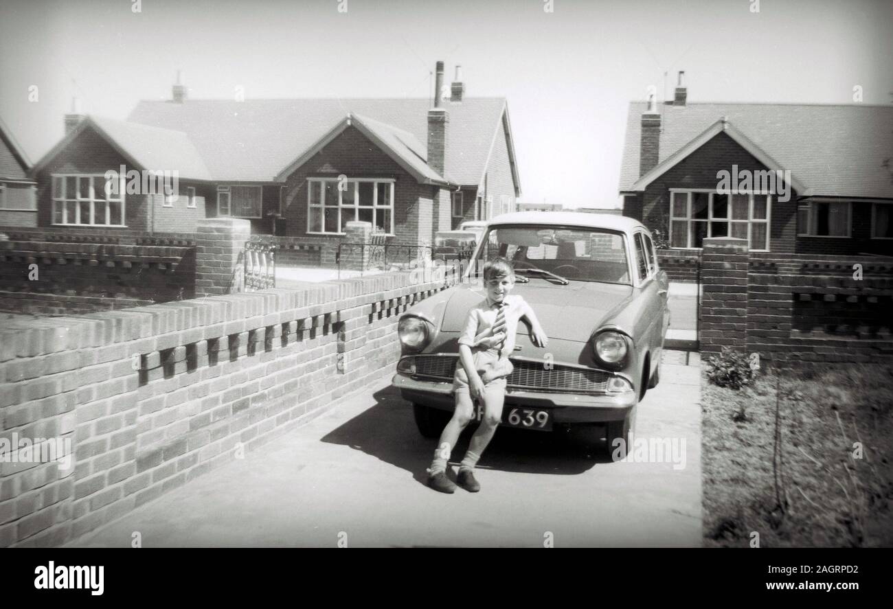Snapshot or black and white photo print of a young boy, Terry Waller ...