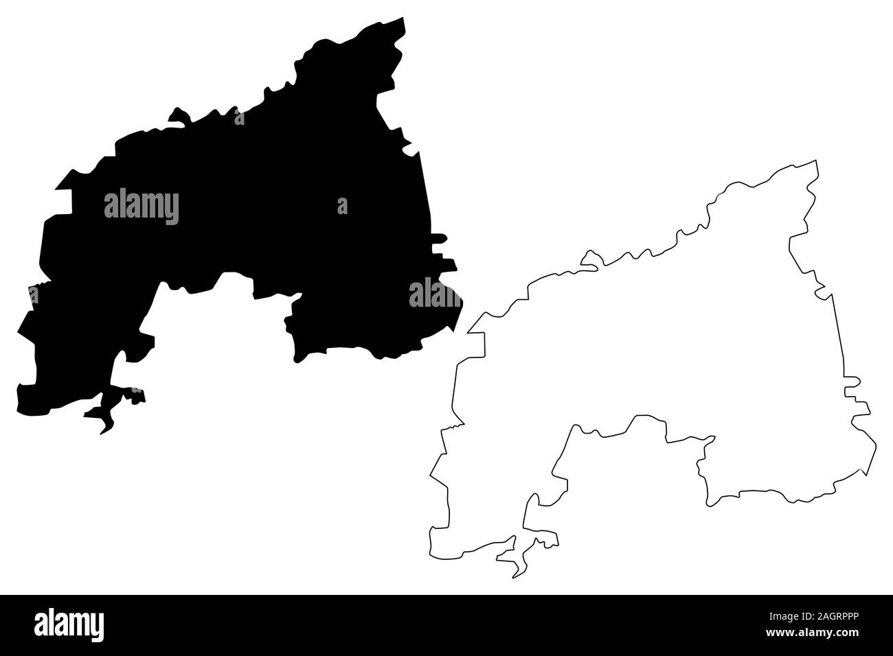 Khomas Region (Regions of Namibia, Republic of Namibia) map vector ...
