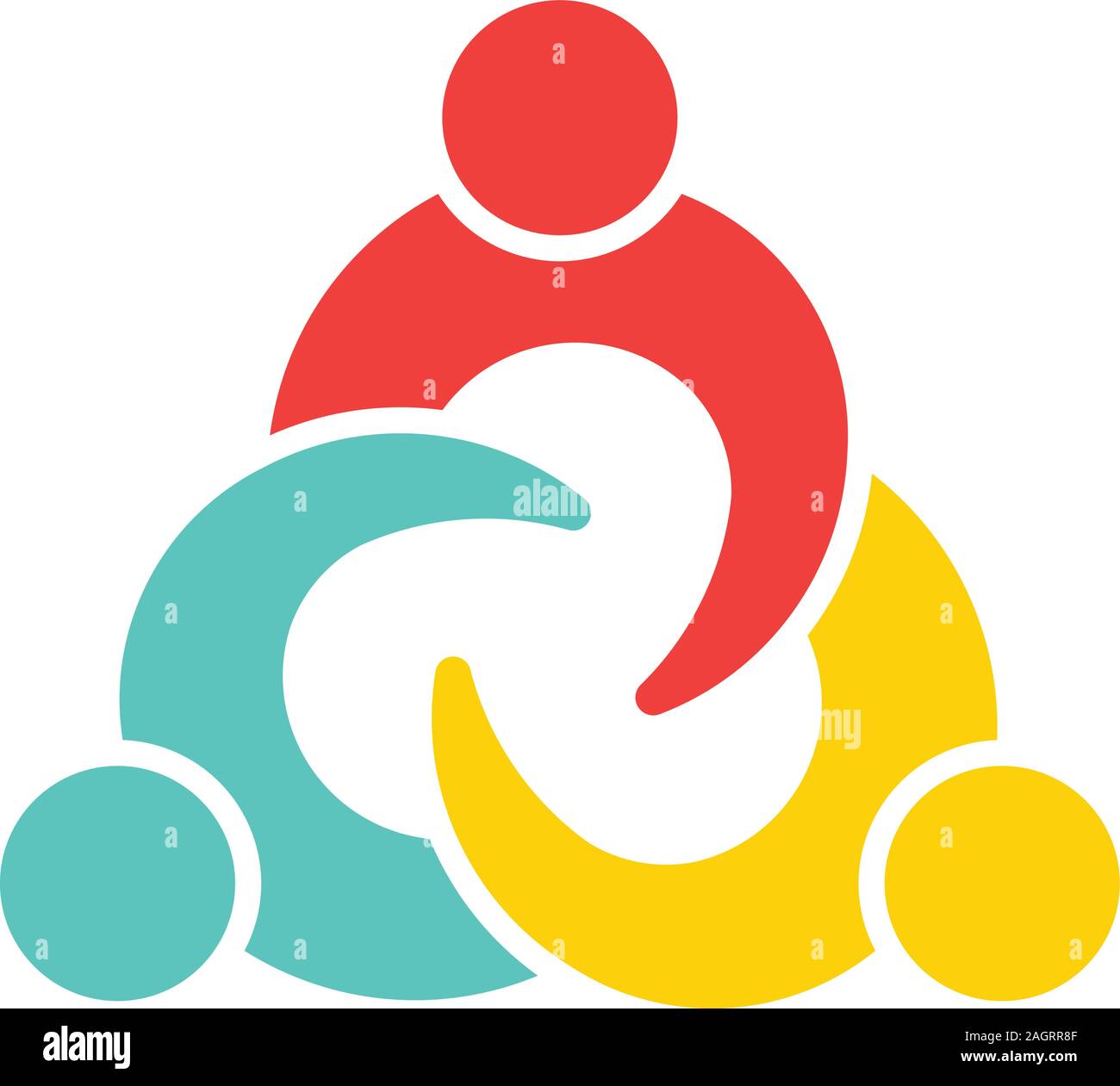 Teamwork connection three people. Logo Illustration Stock Vector Image ...