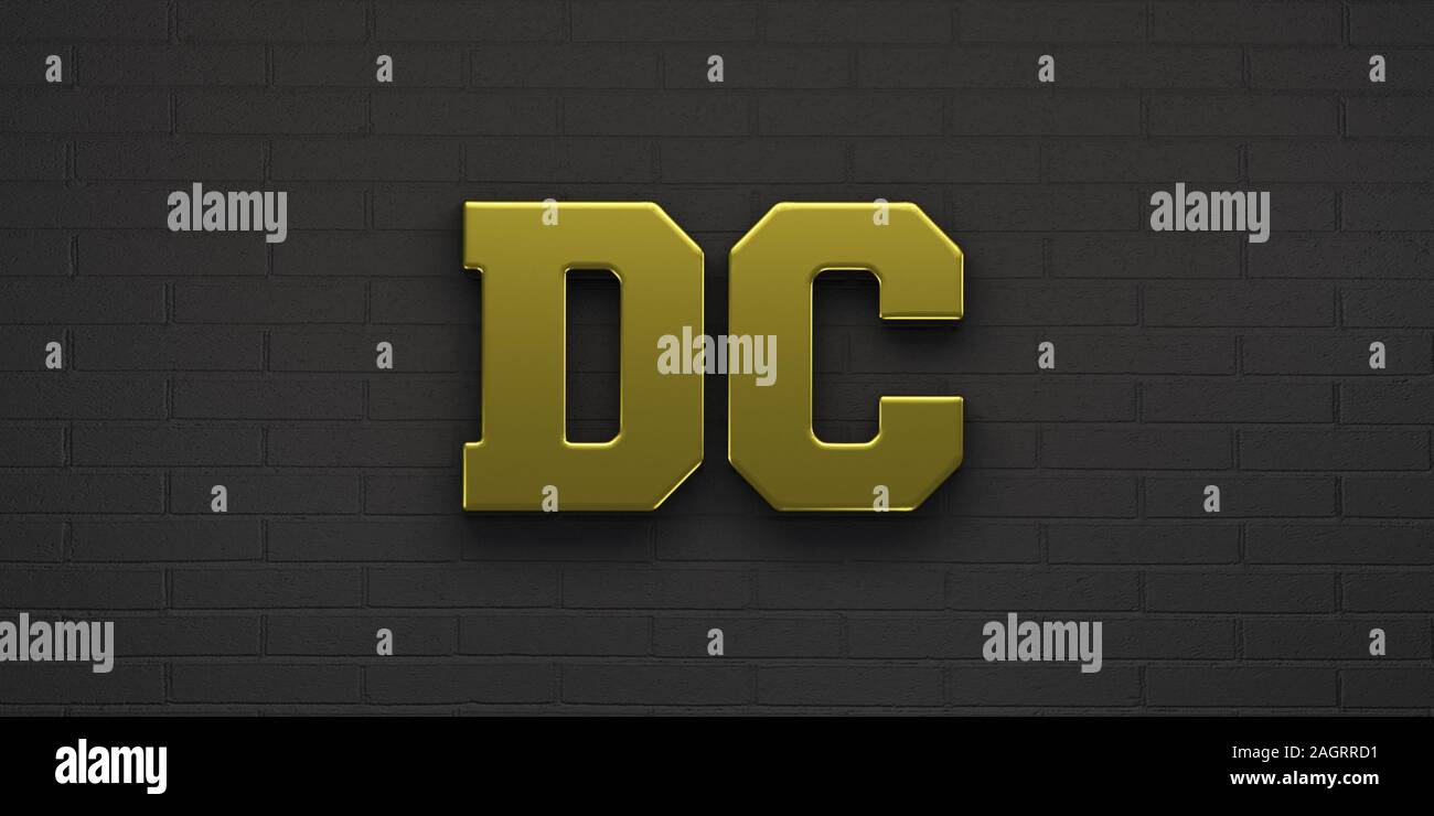 DC Initials in gold. 3D Render Illustration Stock Photo - Alamy