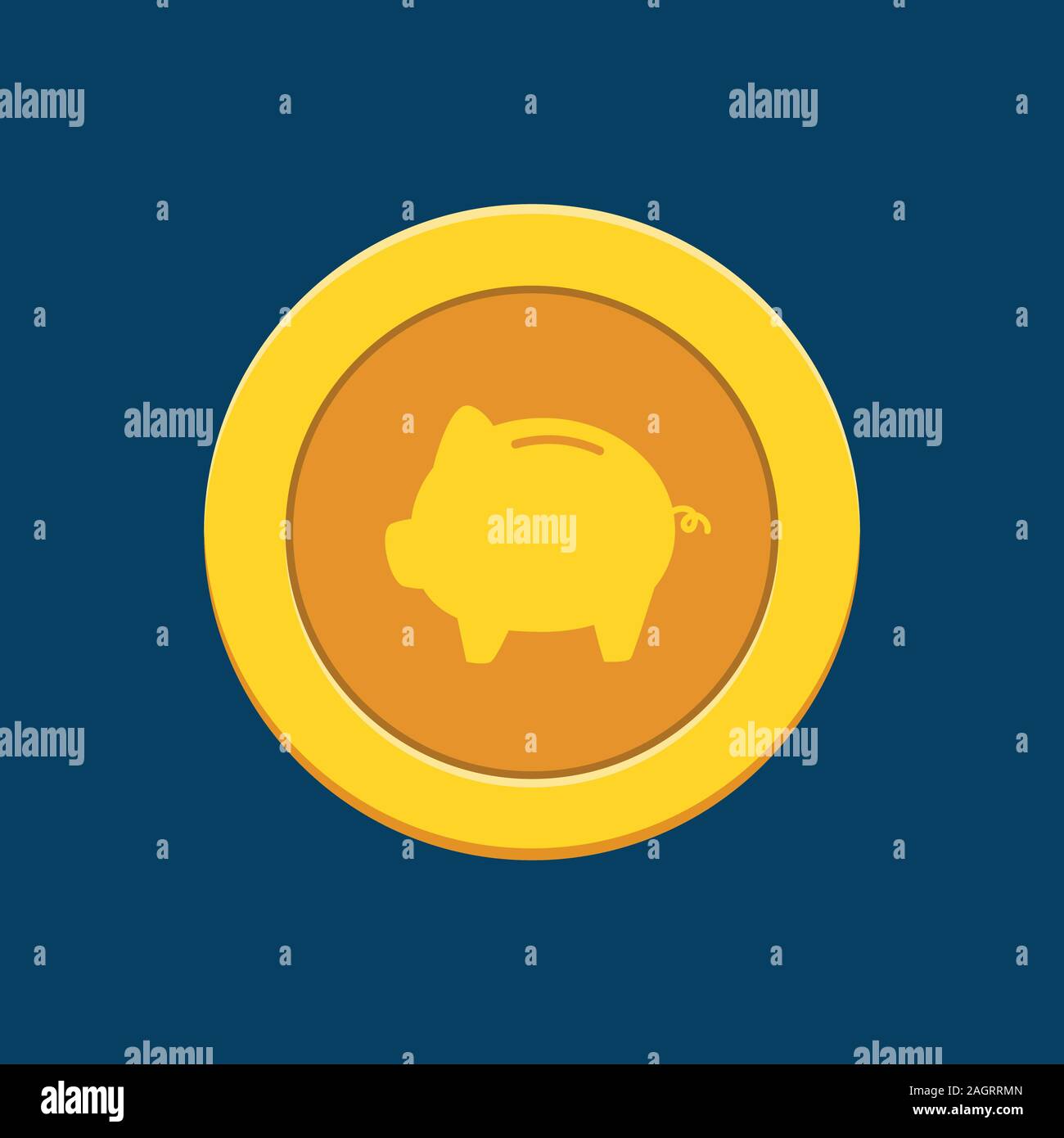 gold coin with a pig icon Stock Vector Image & Art - Alamy