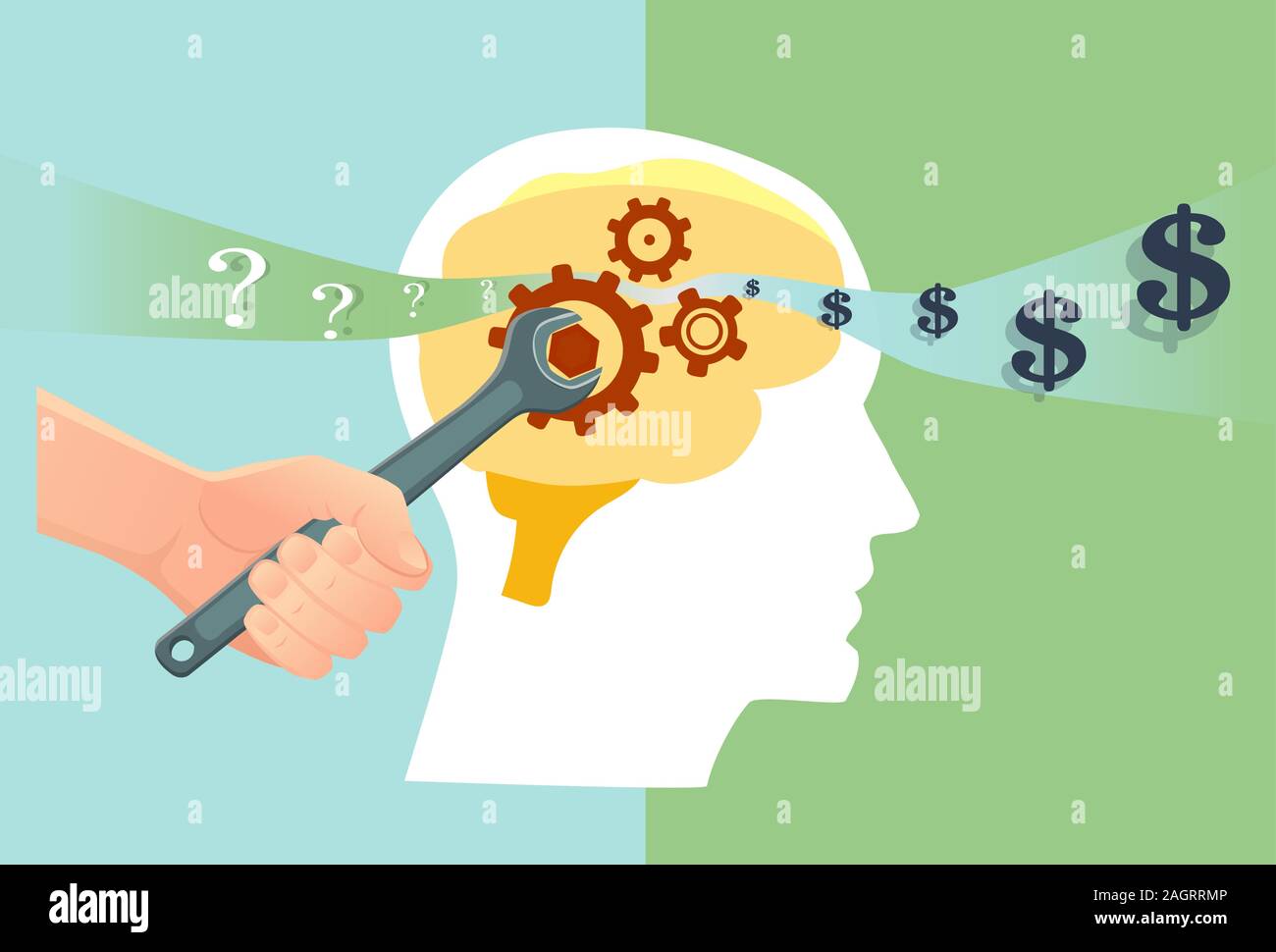 Business training and start up concept. Human brain training vector ...