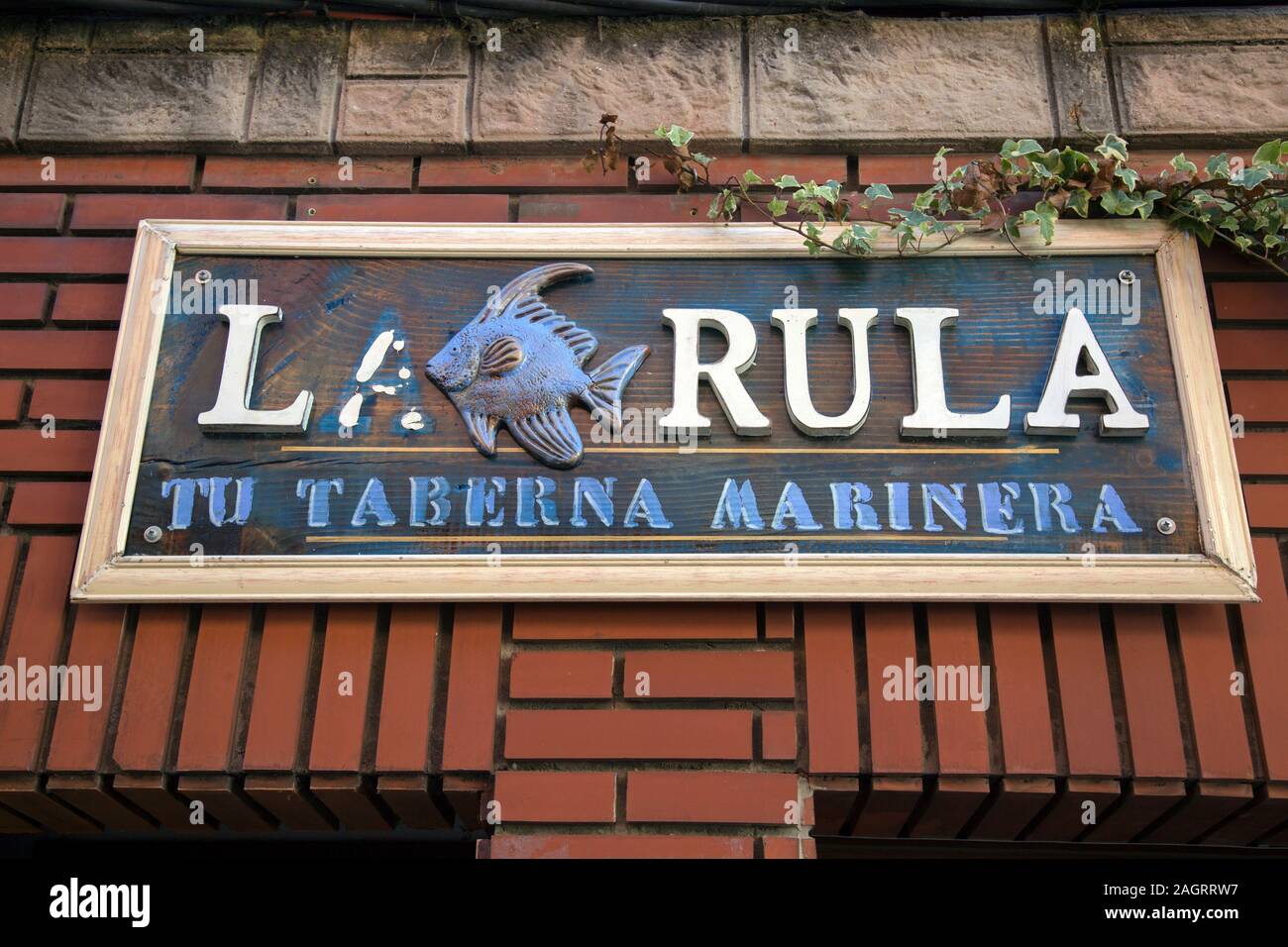 Rula Restuarant Sign; Luanco; Asturias; Spain Stock Photo - Alamy