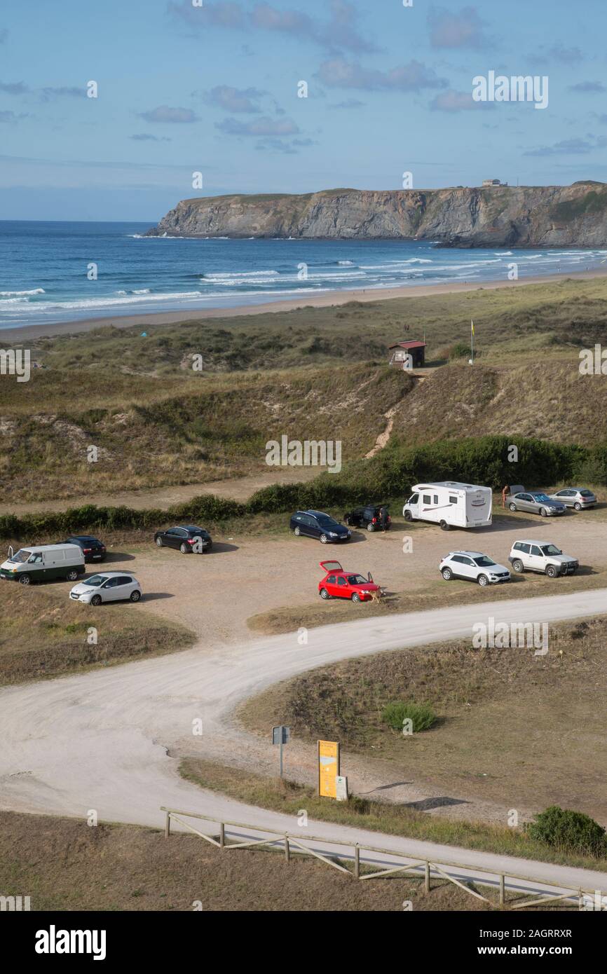 Campervan at Xago Beach; Asturias; Spain Stock Photo - Alamy