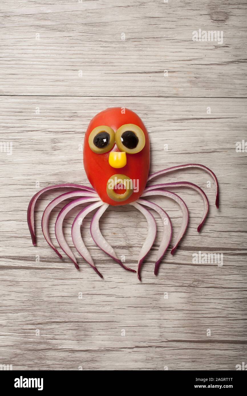 Easy recipe for making an animal with vegetables Stock Photo - Alamy