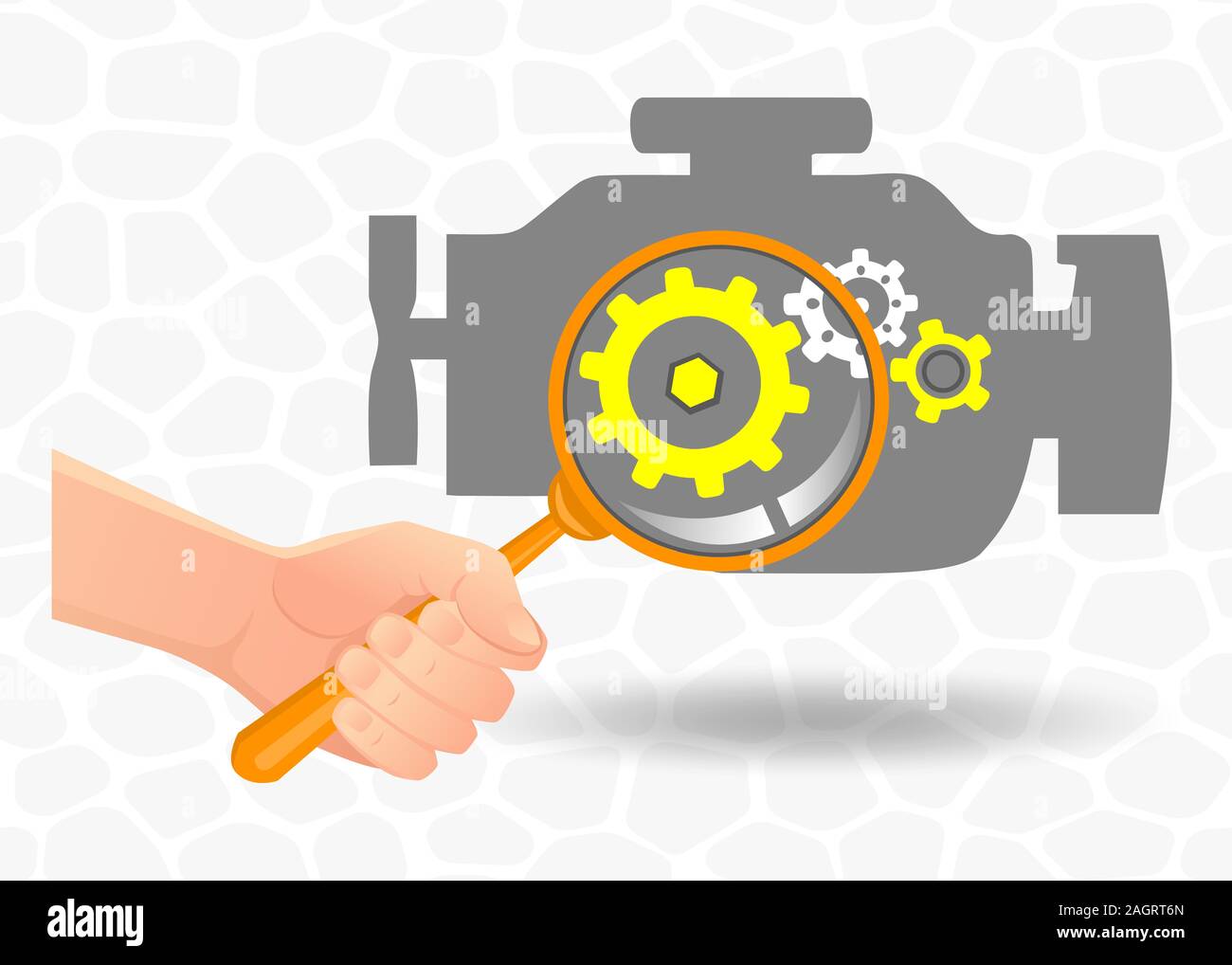 Car engine diagnostics icon. Engine flat illustration Stock Photo - Alamy