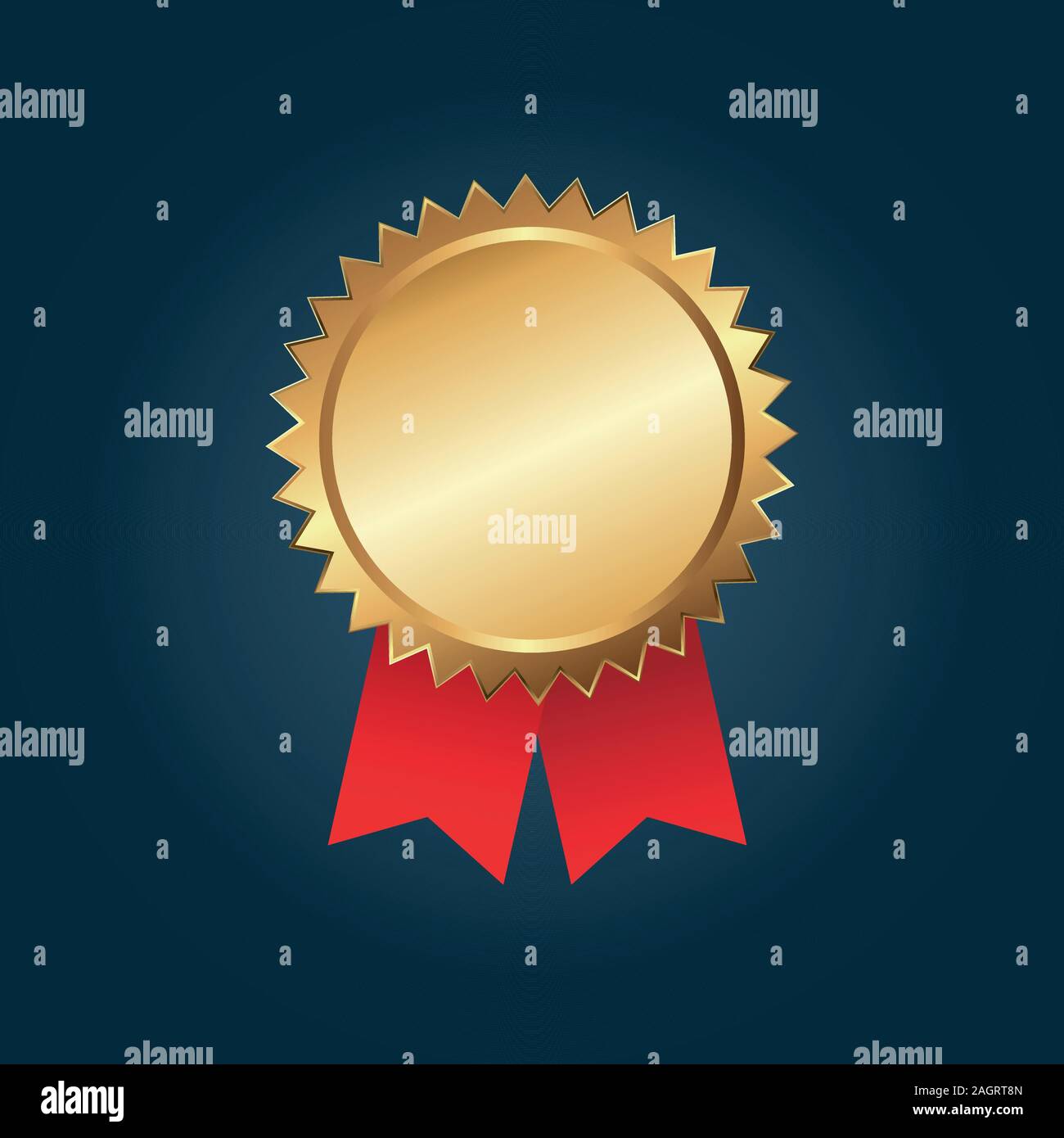 a Gold medal with red ribbon. isolated vector illustration Stock Vector ...
