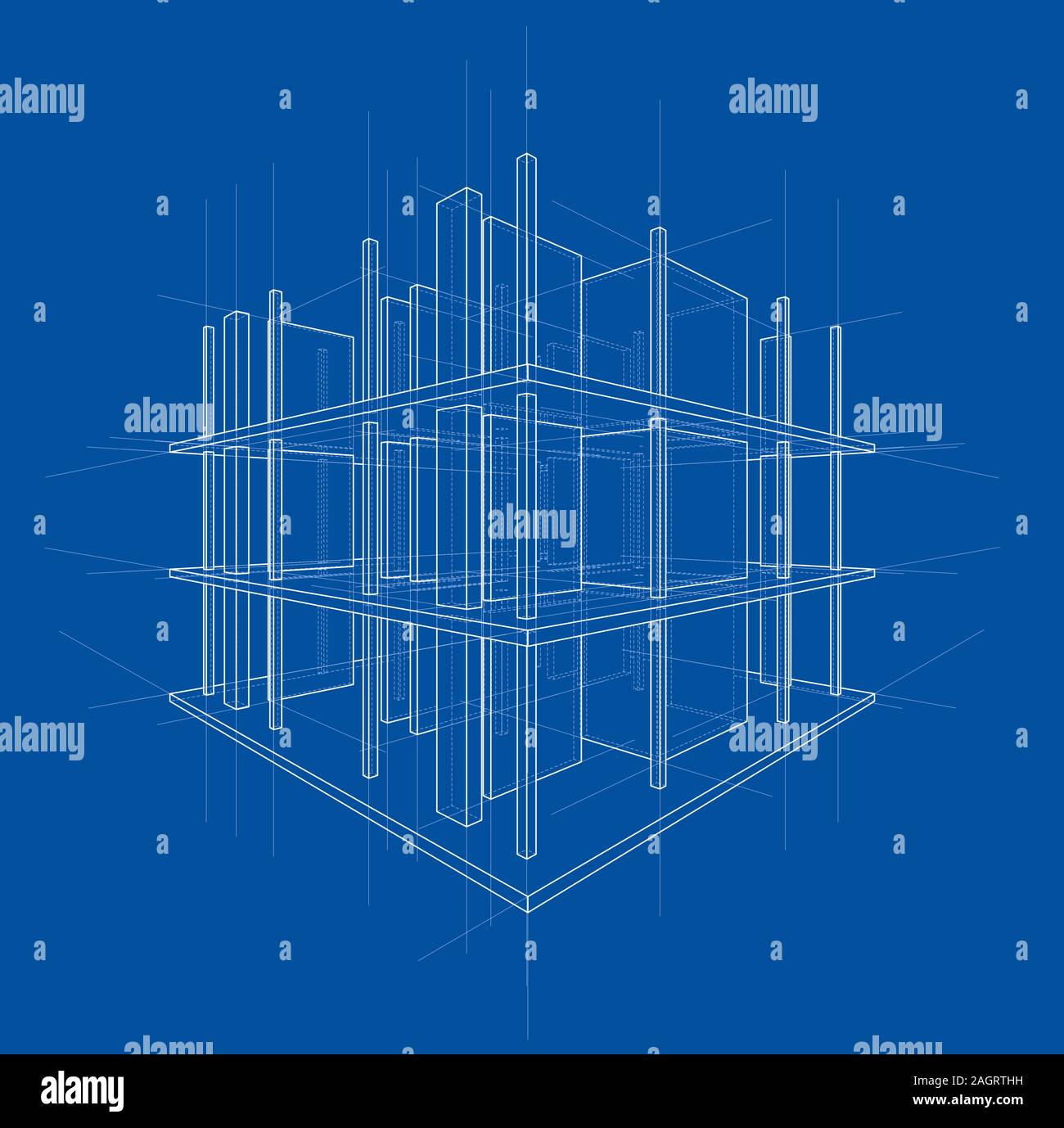 Drawing or sketch of a house under construction. Construction site ...