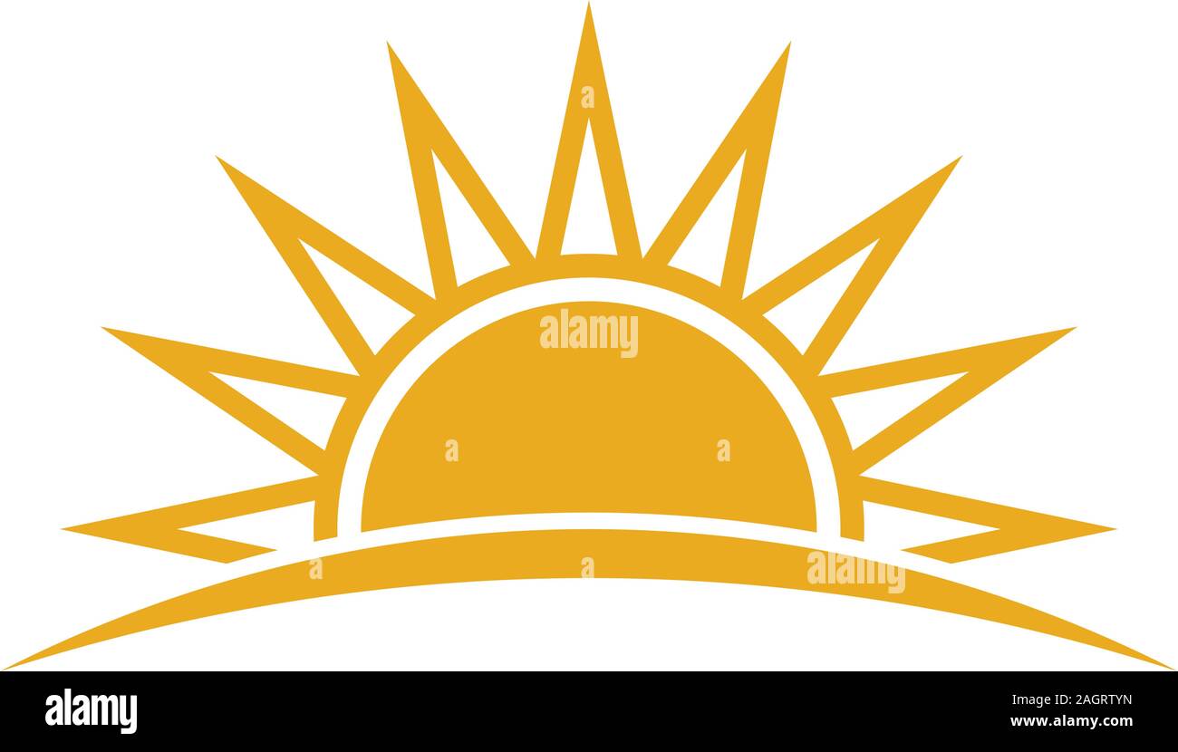 Summer Sunrise. Sunny Logo Design Stock Vector Image & Art - Alamy