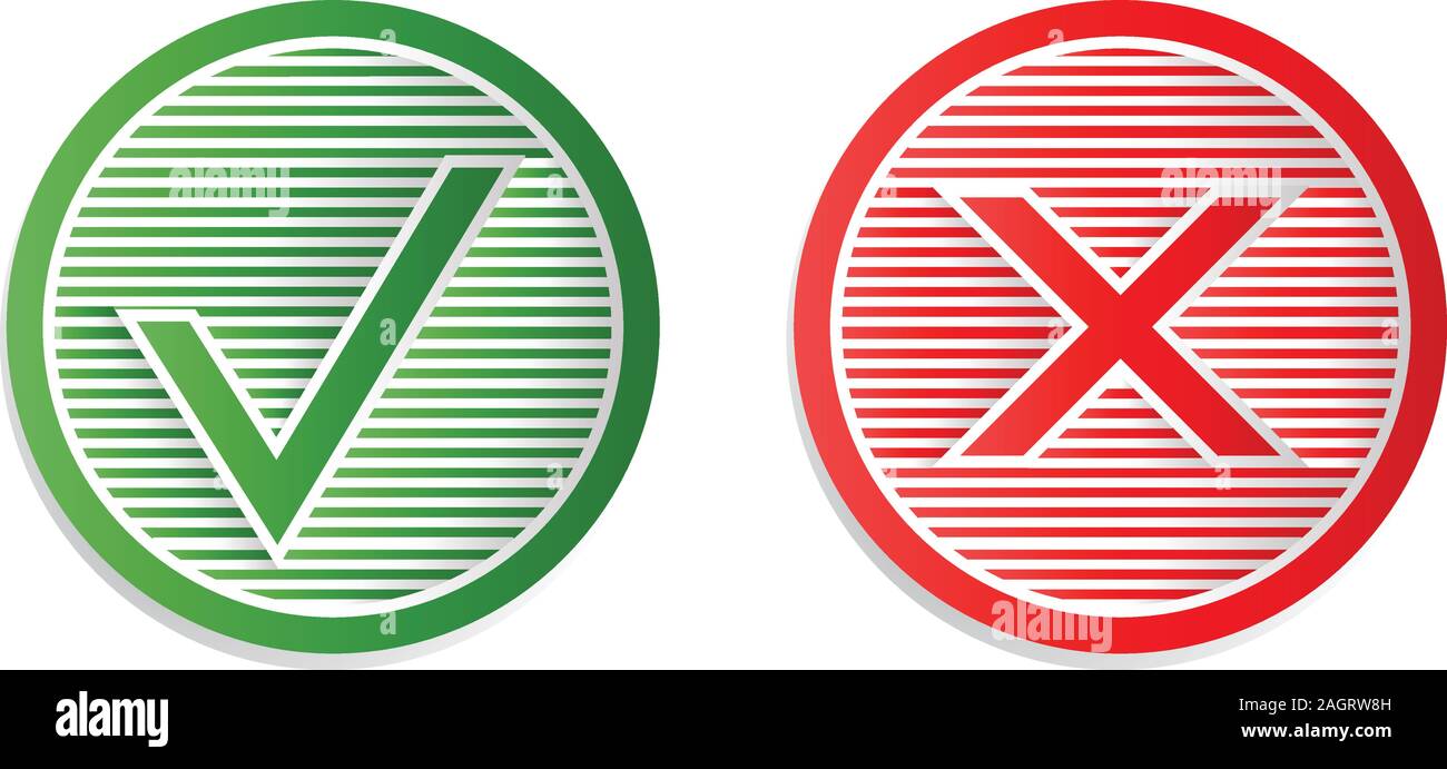 Checkmark cross icons on Stock Vector Images - Alamy