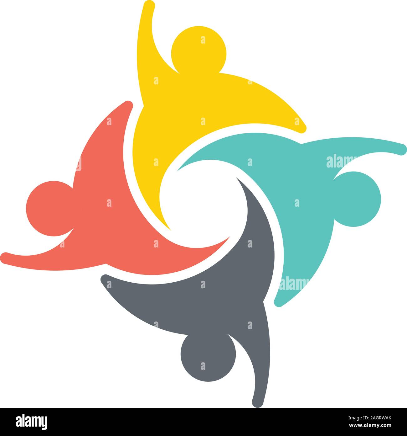 Crowd of People . Four Persons Celebrating. Vector logo Stock Vector ...