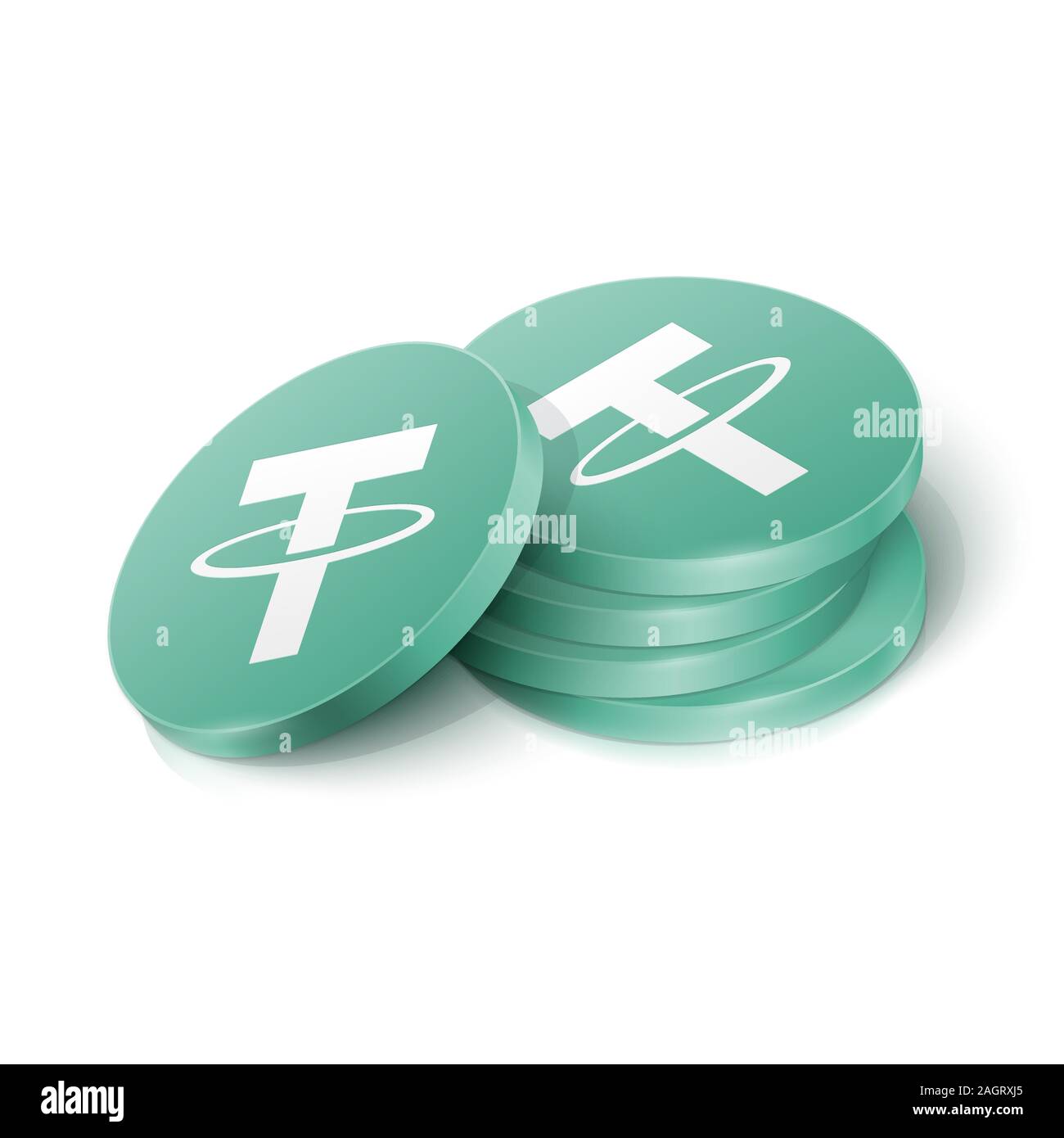 Tether cryptocurrency tokens. Vector illustration Stock Vector Image ...
