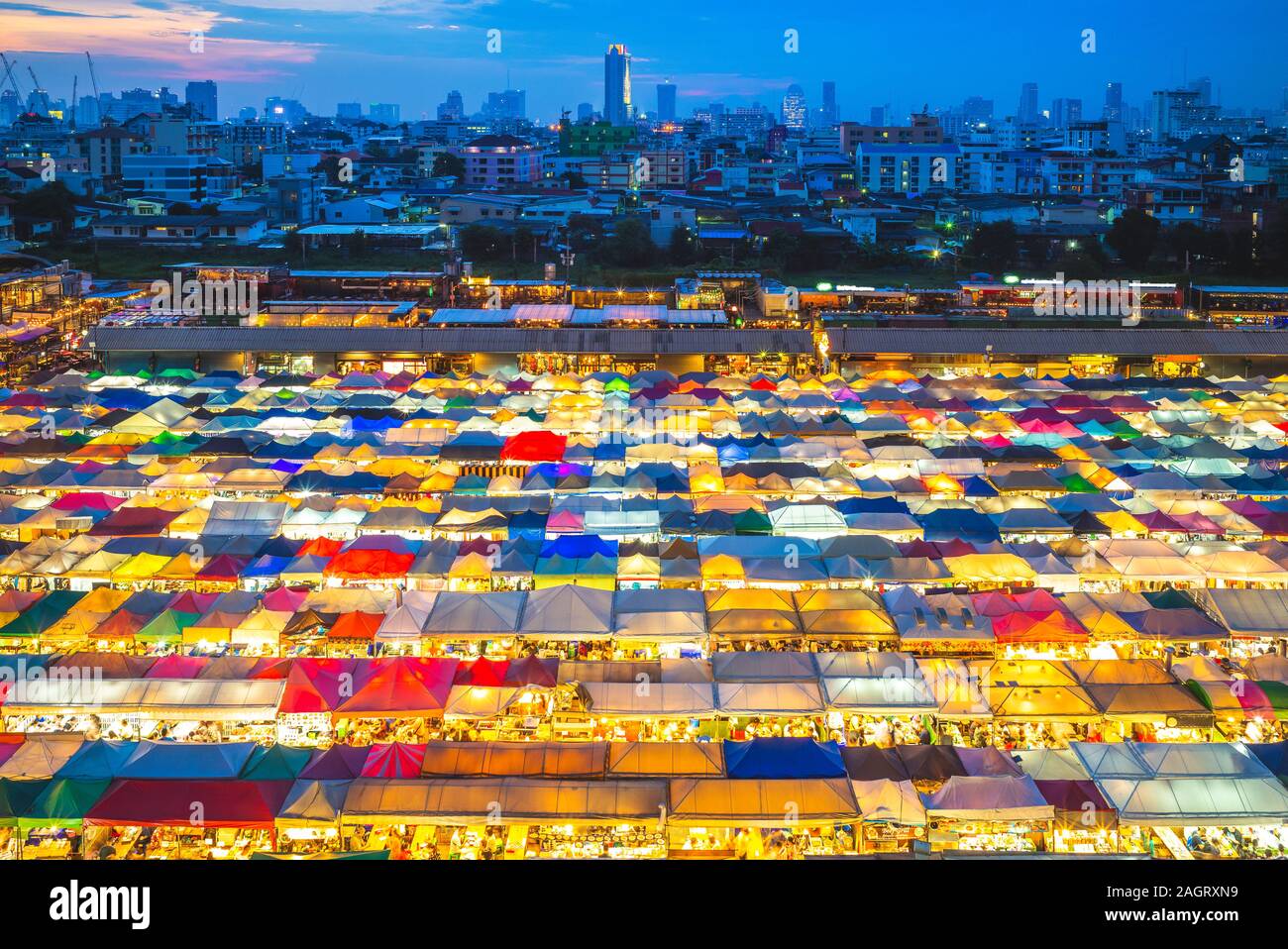 Train Night Market Ratchada at bangkok, thailand Stock Photo - Alamy