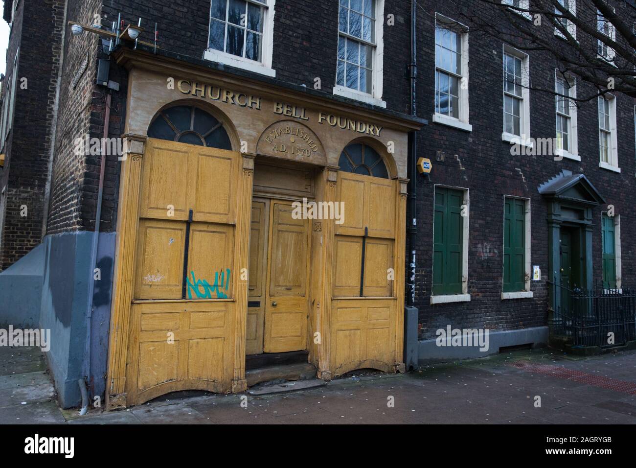 London, UK. 20 December, 2019. The historic Whitechapel Bell Foundry ...