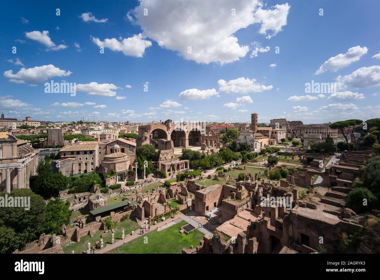 Rome. Italy. View of the Roman Forum (Forum Romanum/Foro Romano) from ...