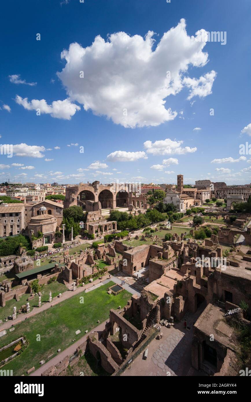 Rome. Italy. View of the Roman Forum (Forum Romanum/Foro Romano) from ...