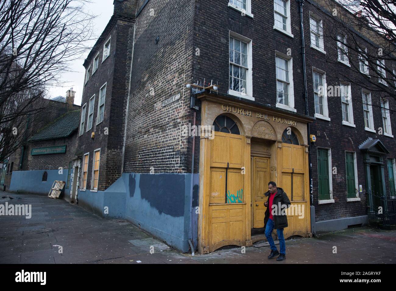 London, UK. 20 December, 2019. The historic Whitechapel Bell Foundry ...