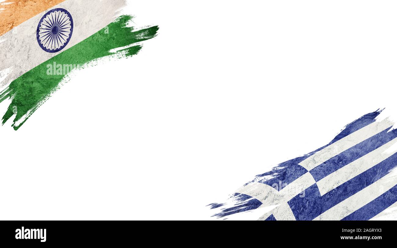 Greece india national flags partnership hi-res stock photography and ...