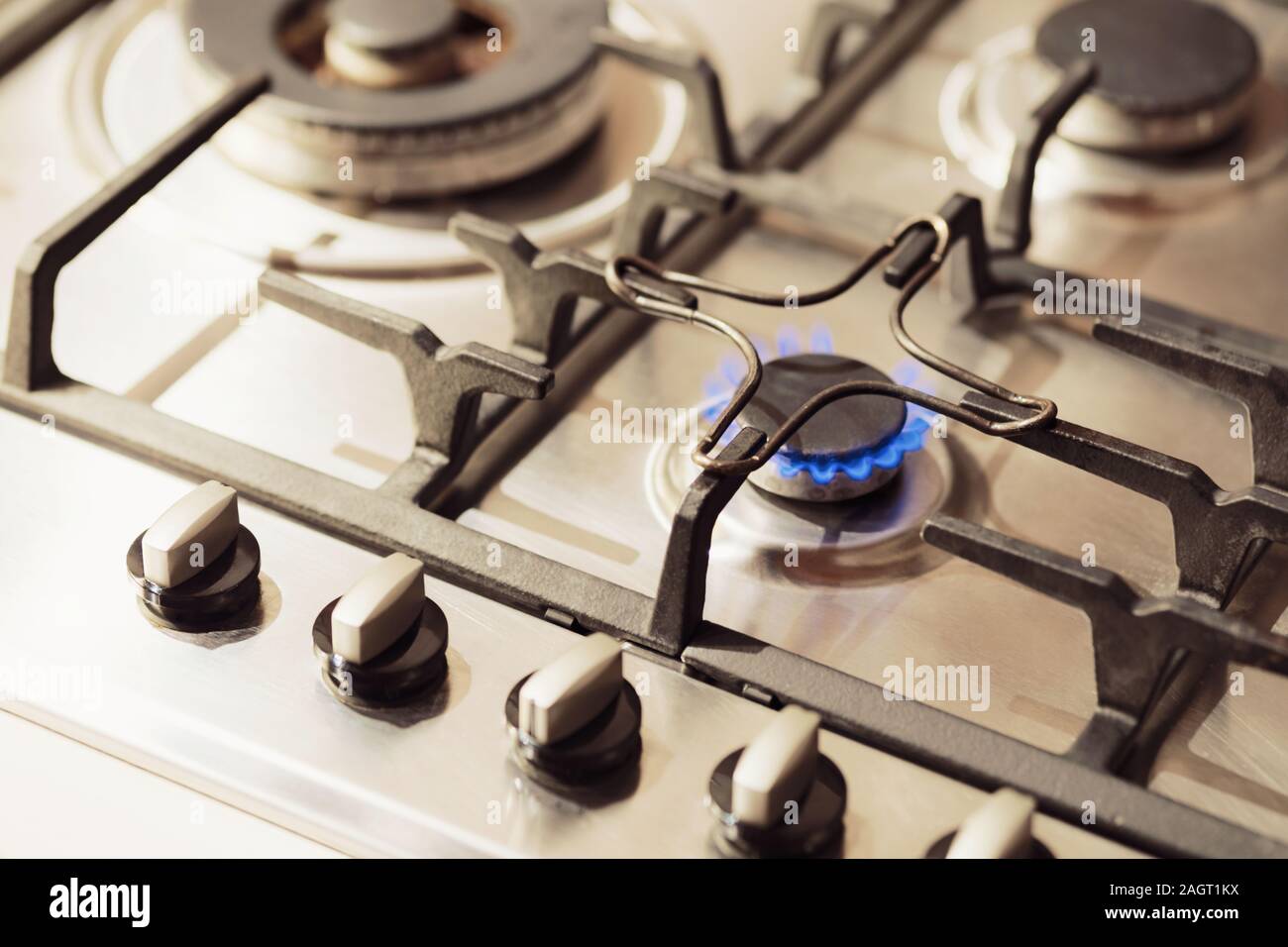 Burning gas burner view hi-res stock photography and images - Alamy