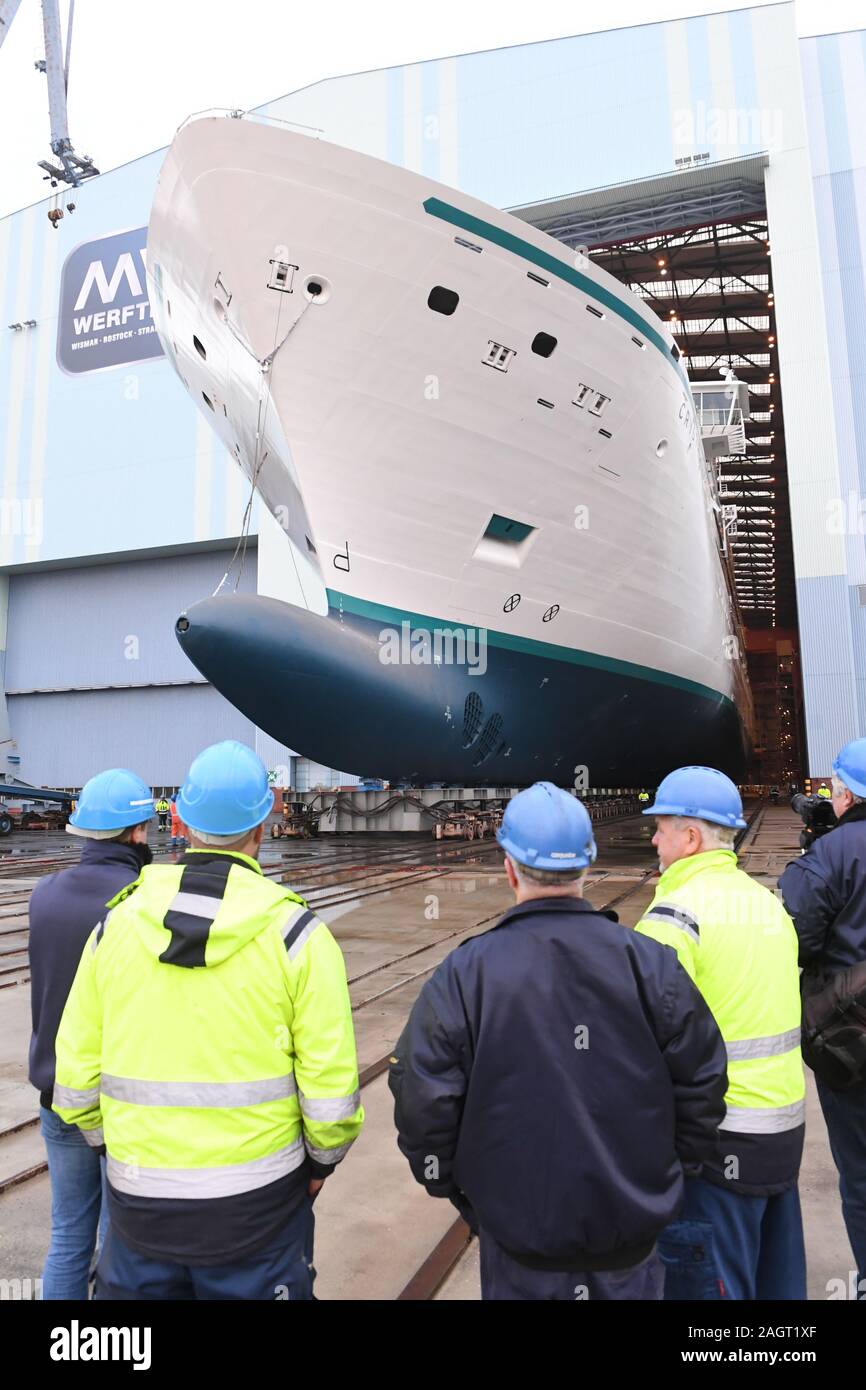 Stralsund, Germany. 21st Dec, 2019. The first newbuilding at the ...