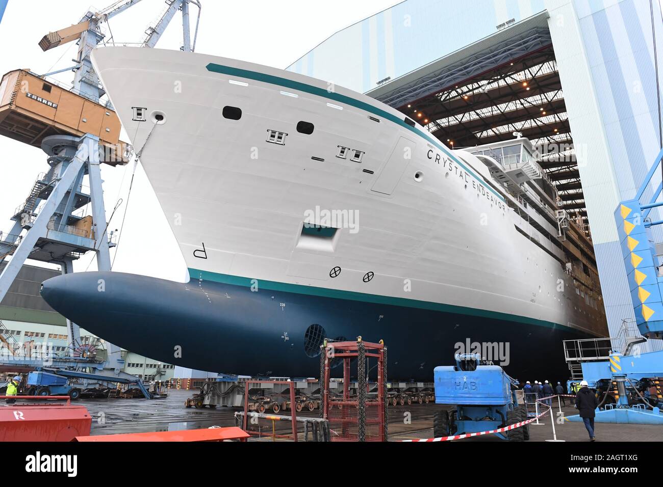 Stralsund, Germany. 21st Dec, 2019. The first newbuilding at the ...