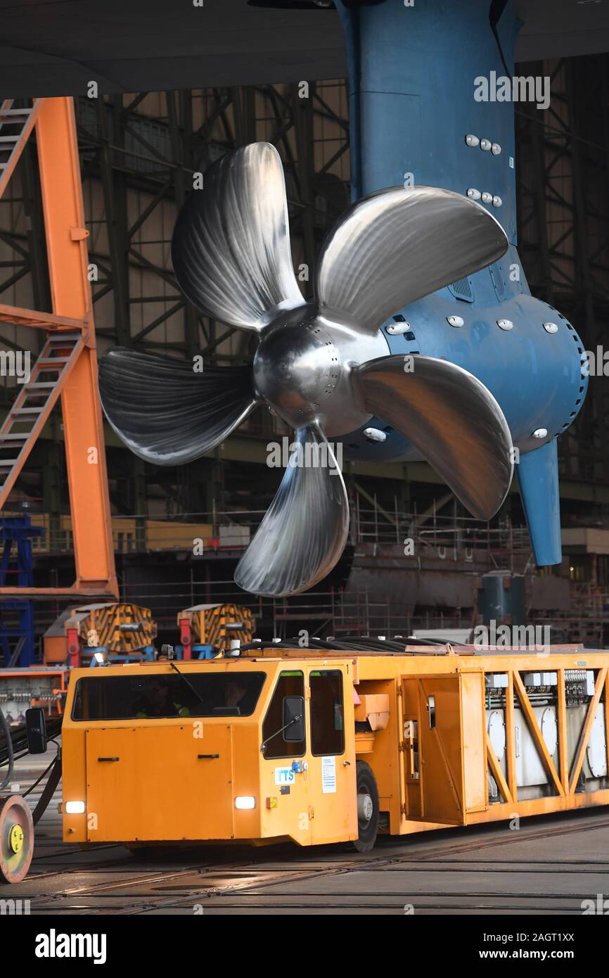 Stralsund, Germany. 21st Dec, 2019. The first newbuilding at the ...