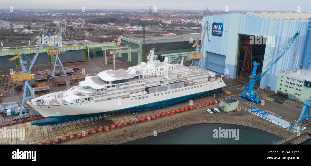 Stralsund, Germany. 21st Dec, 2019. The first newbuilding at the ...