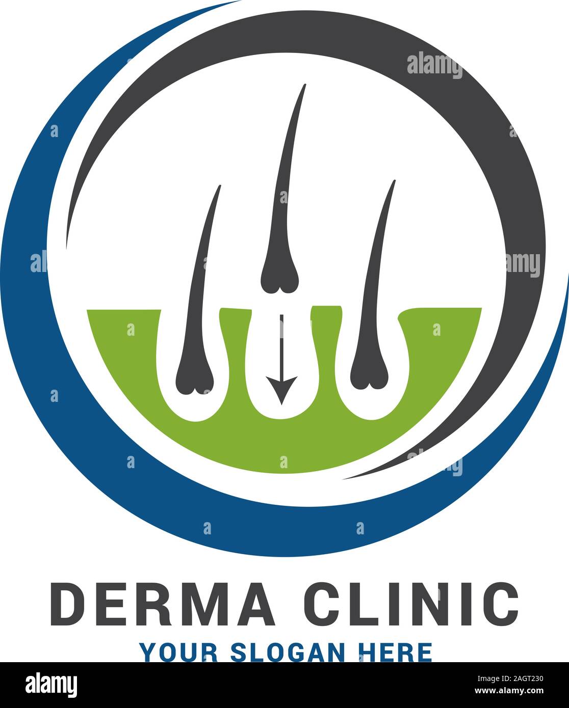 Hair care dermatology logo icon set with follicle medical diagnostics ...