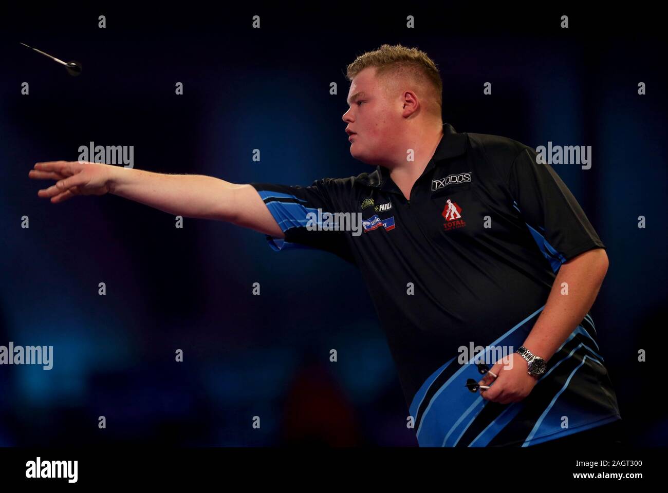 Harry Ward in action during day nine of the William Hill World ...