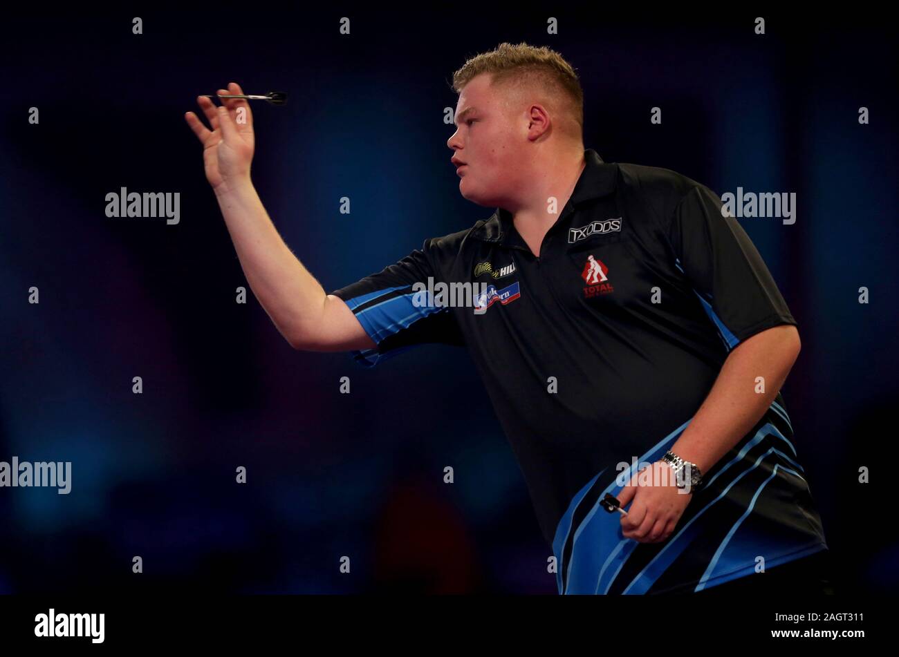 Harry Ward in action during day nine of the William Hill World ...