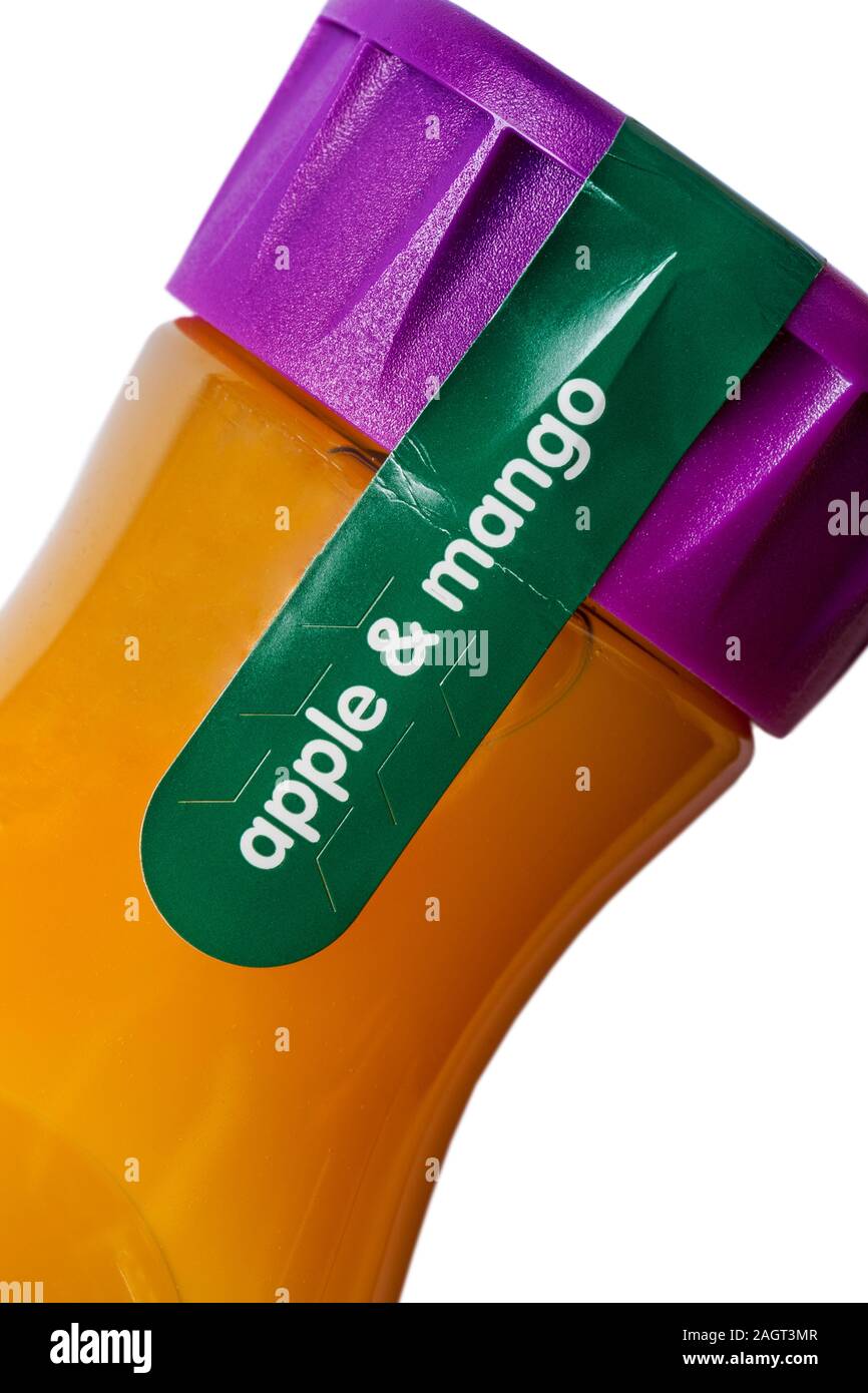 Apple & Mango sticker on bottle top of bottle of Innocent Apple & Mango ...