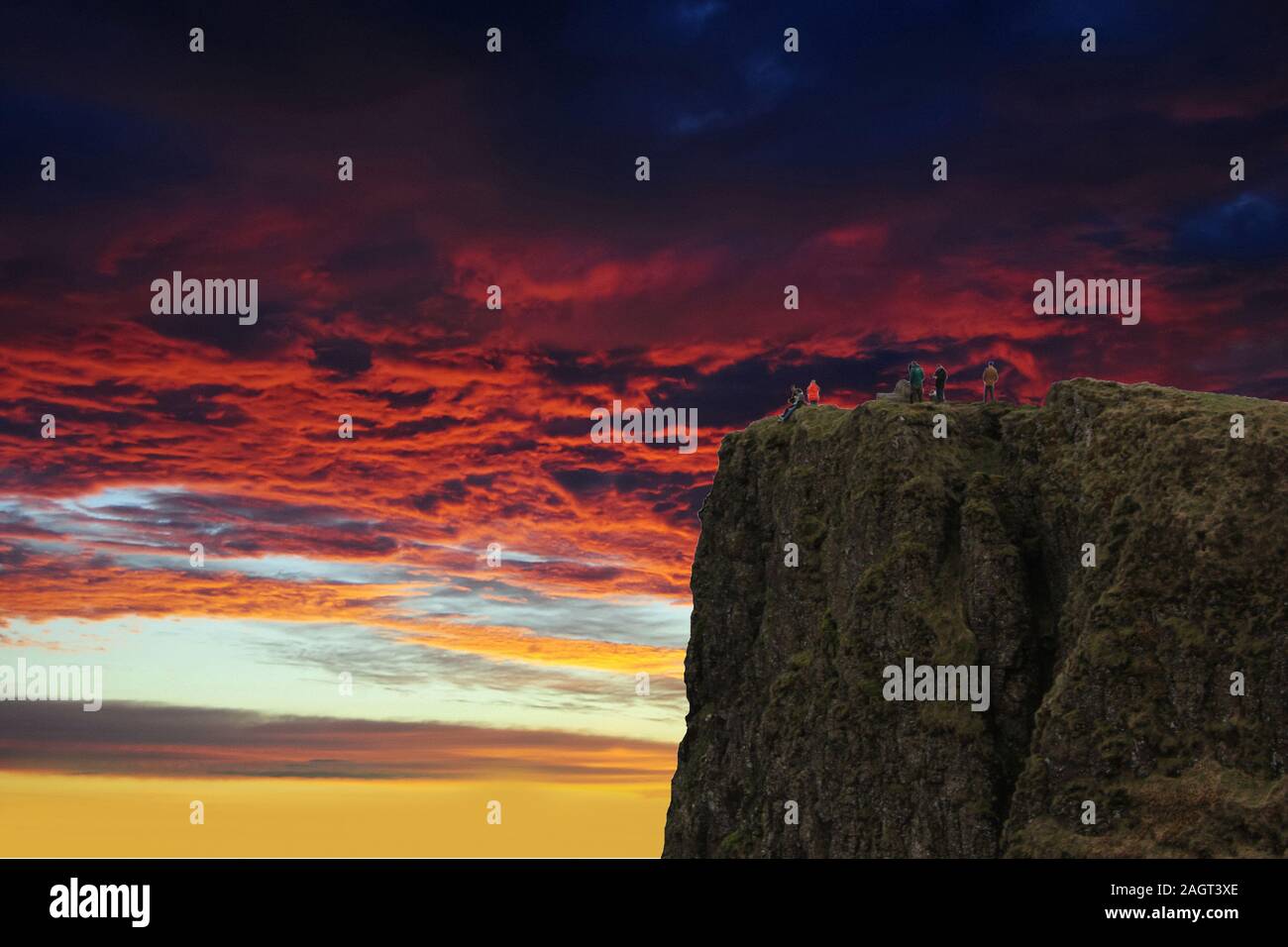 A view from the top of the spectacular Cave Hill, in Belfast, Northern ...