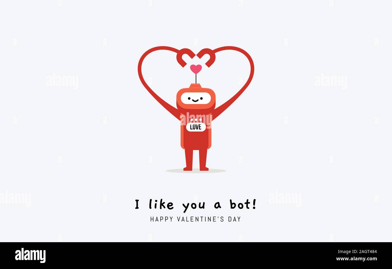 a red robot forming heart shape with the hands Stock Vector Image & Art ...